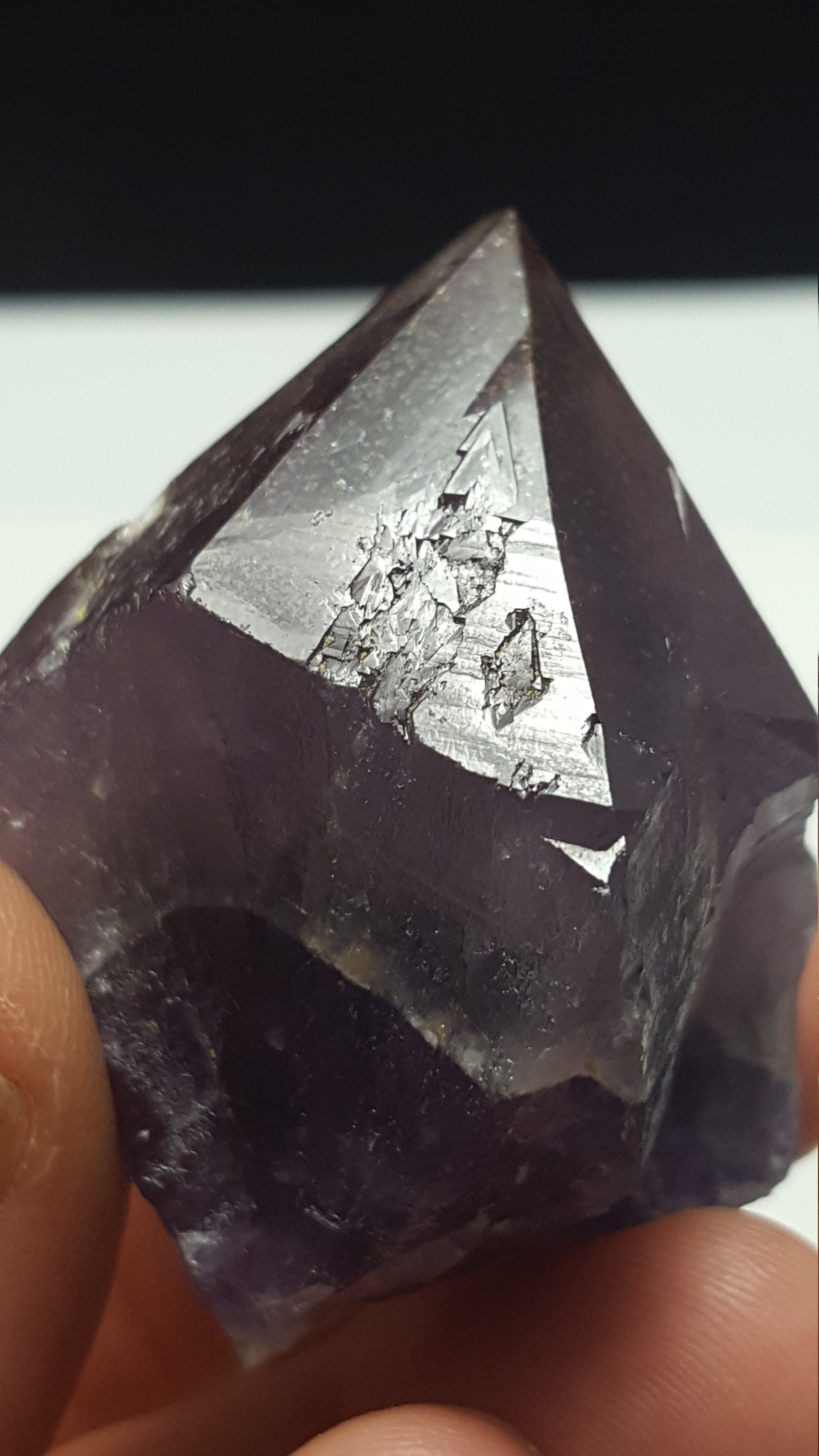 Purple Amethyst Quartz Crystal from Thunder Bay Ontario... Hematite and ...