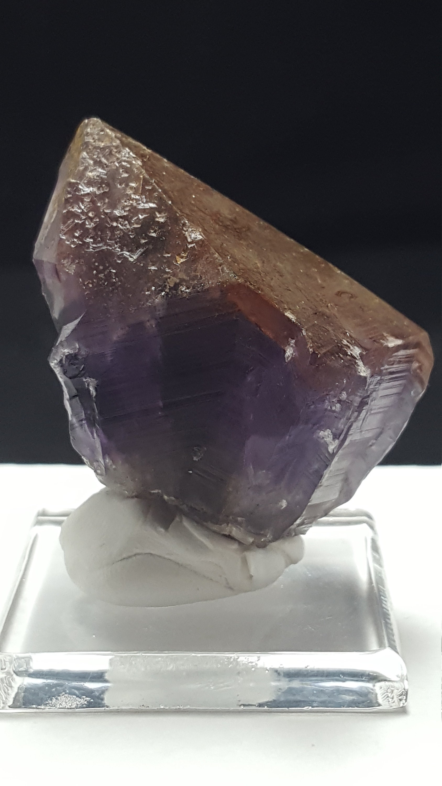 Red Cap Amethyst Quartz Crystal from Thunder Bay Ontario... Hematite ...