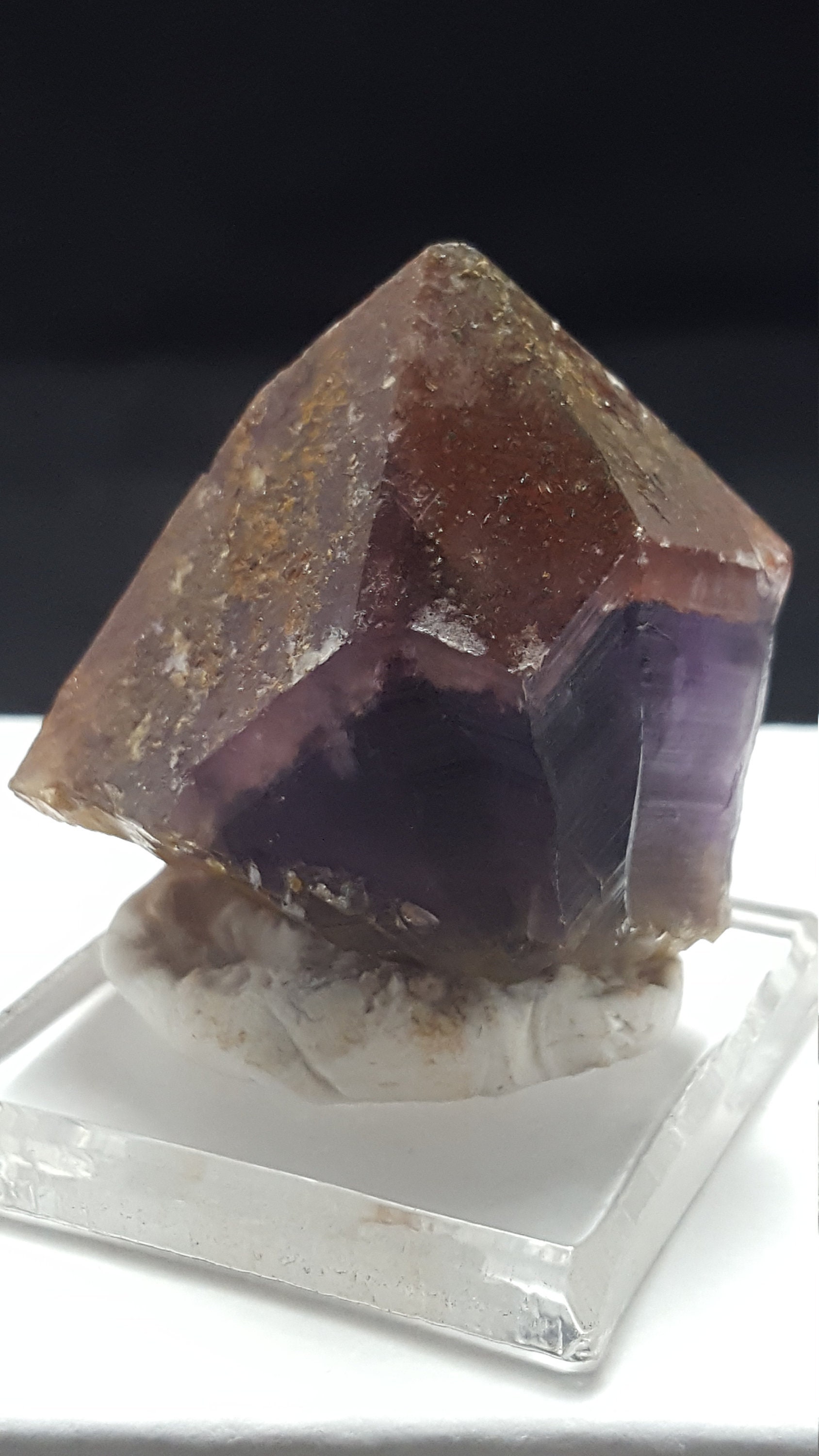 Red Cap Amethyst Quartz Crystal from Thunder Bay Ontario... Hematite ...