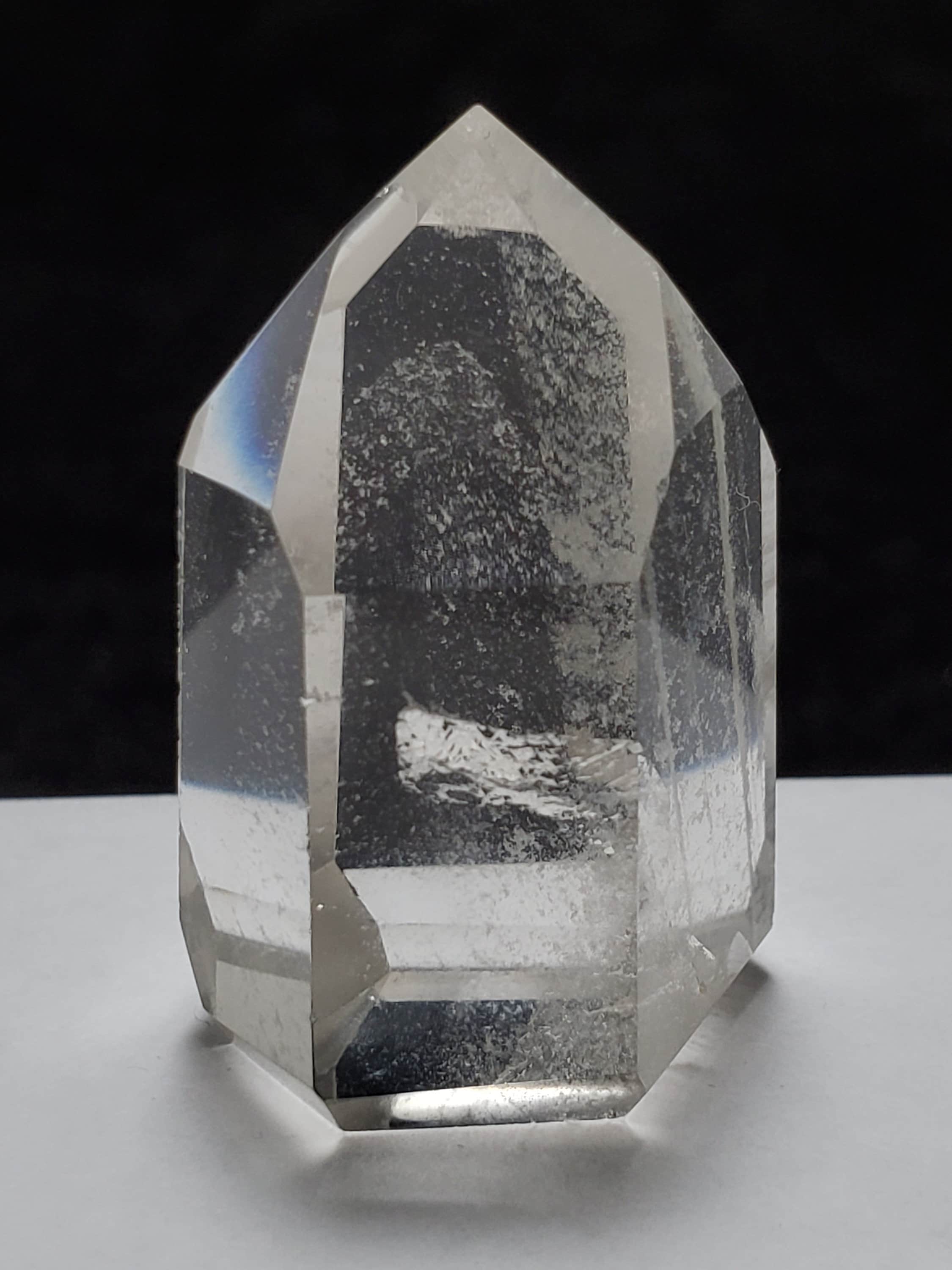 Small Polished Quartz Crystal from Brazil with Chlorite Phantoms- Fully ...
