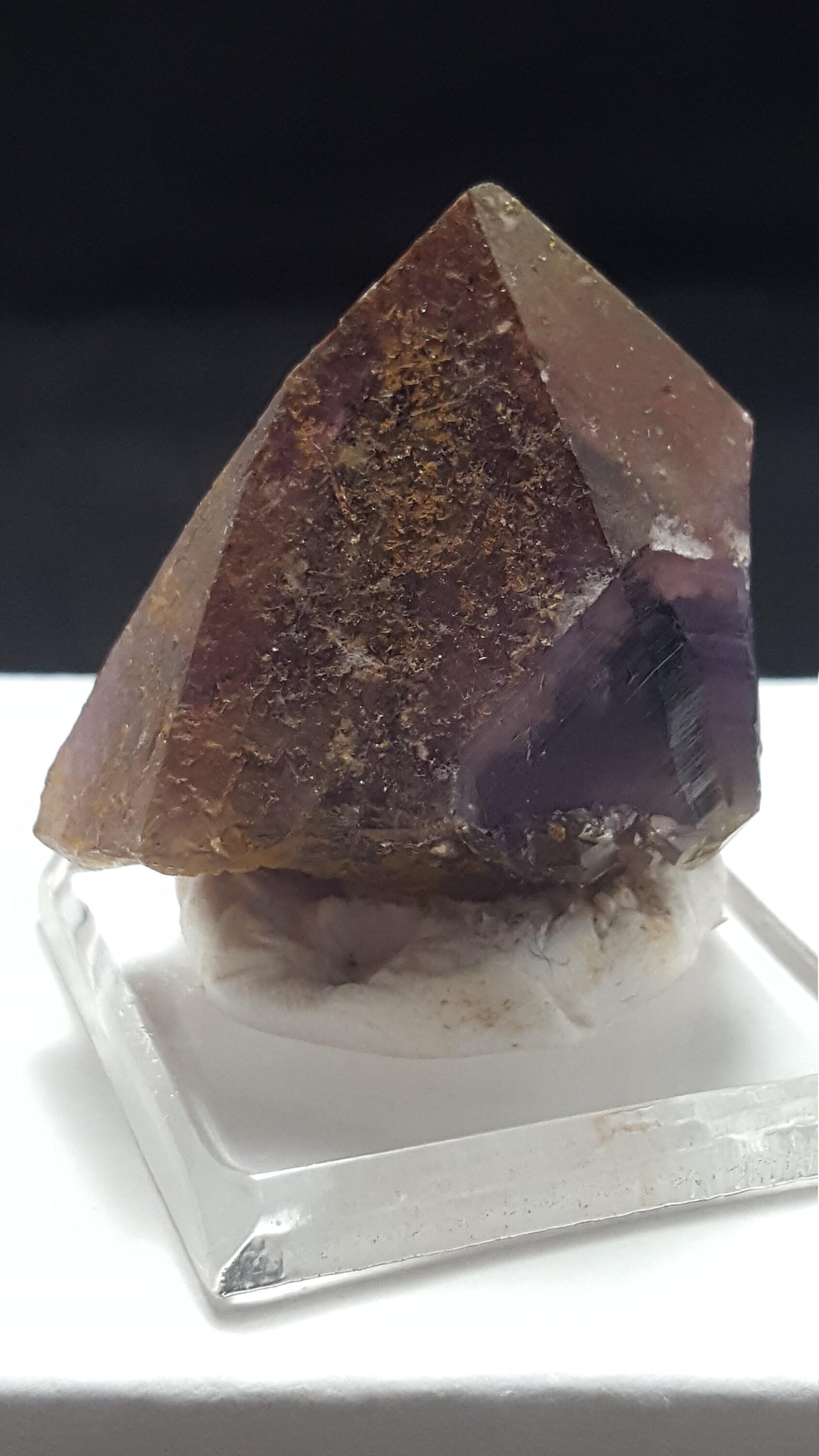 Red Cap Amethyst Quartz Crystal from Thunder Bay Ontario... Hematite ...