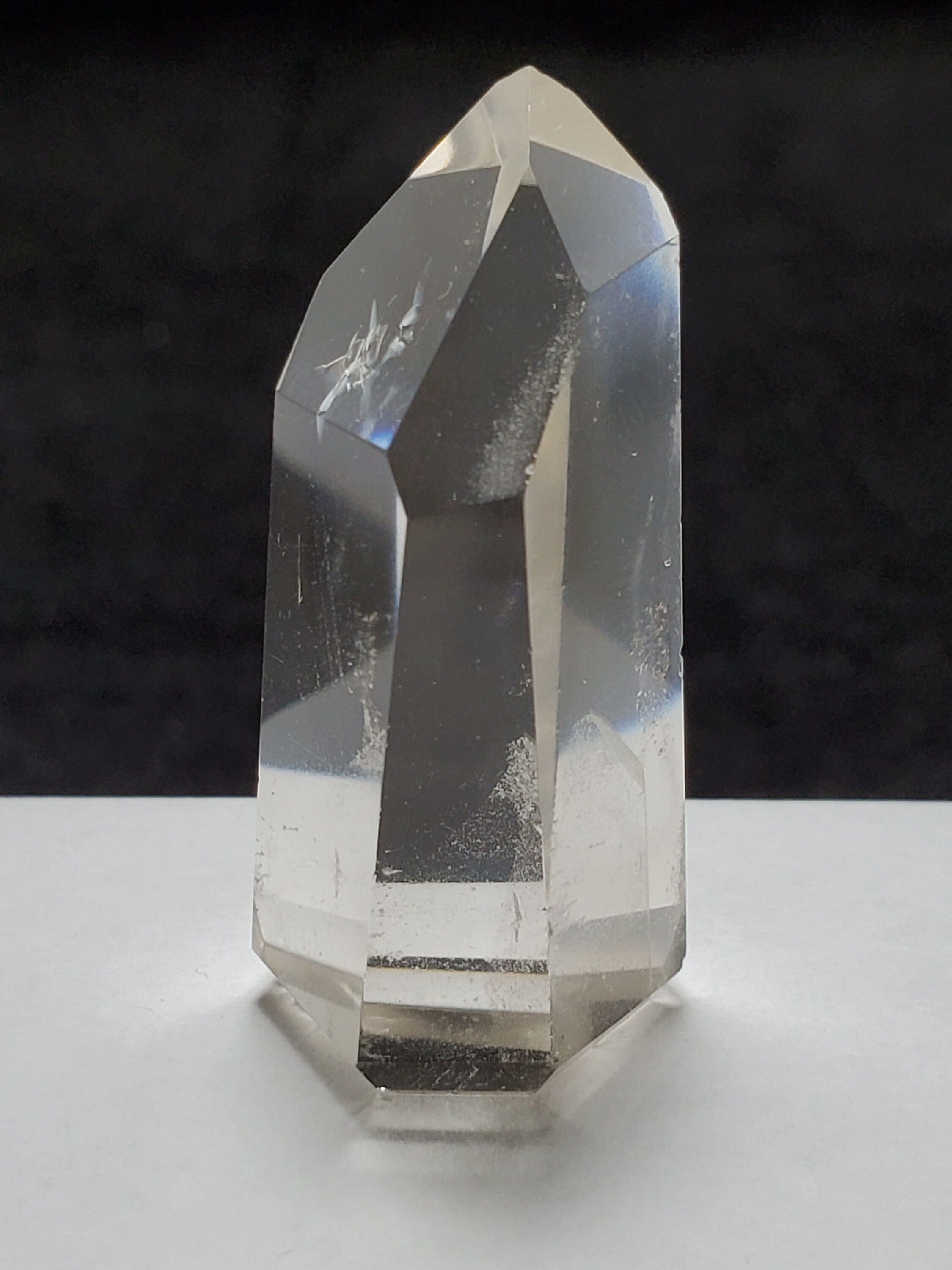 Small Polished Quartz Crystal from Brazil with Chlorite Phantoms- Fully ...
