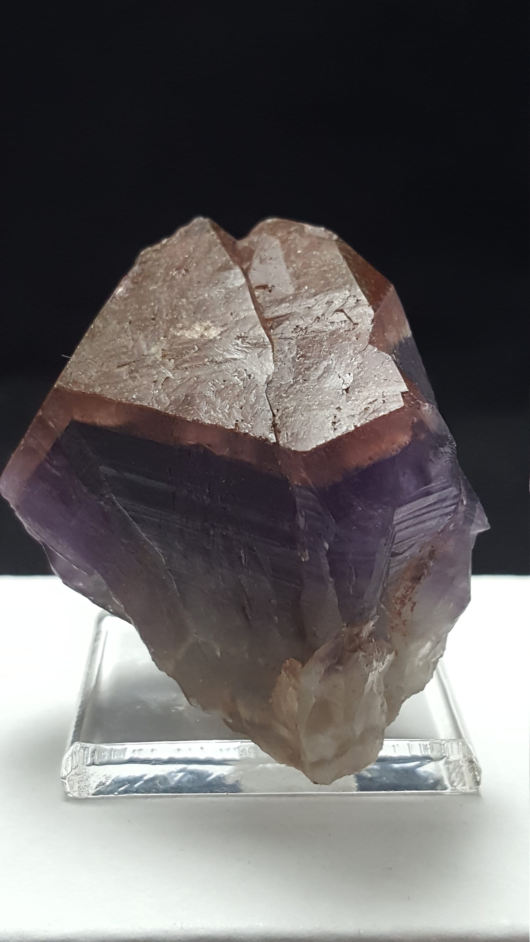 Red Cap Amethyst Quartz Crystal from Thunder Bay Ontario... Hematite ...