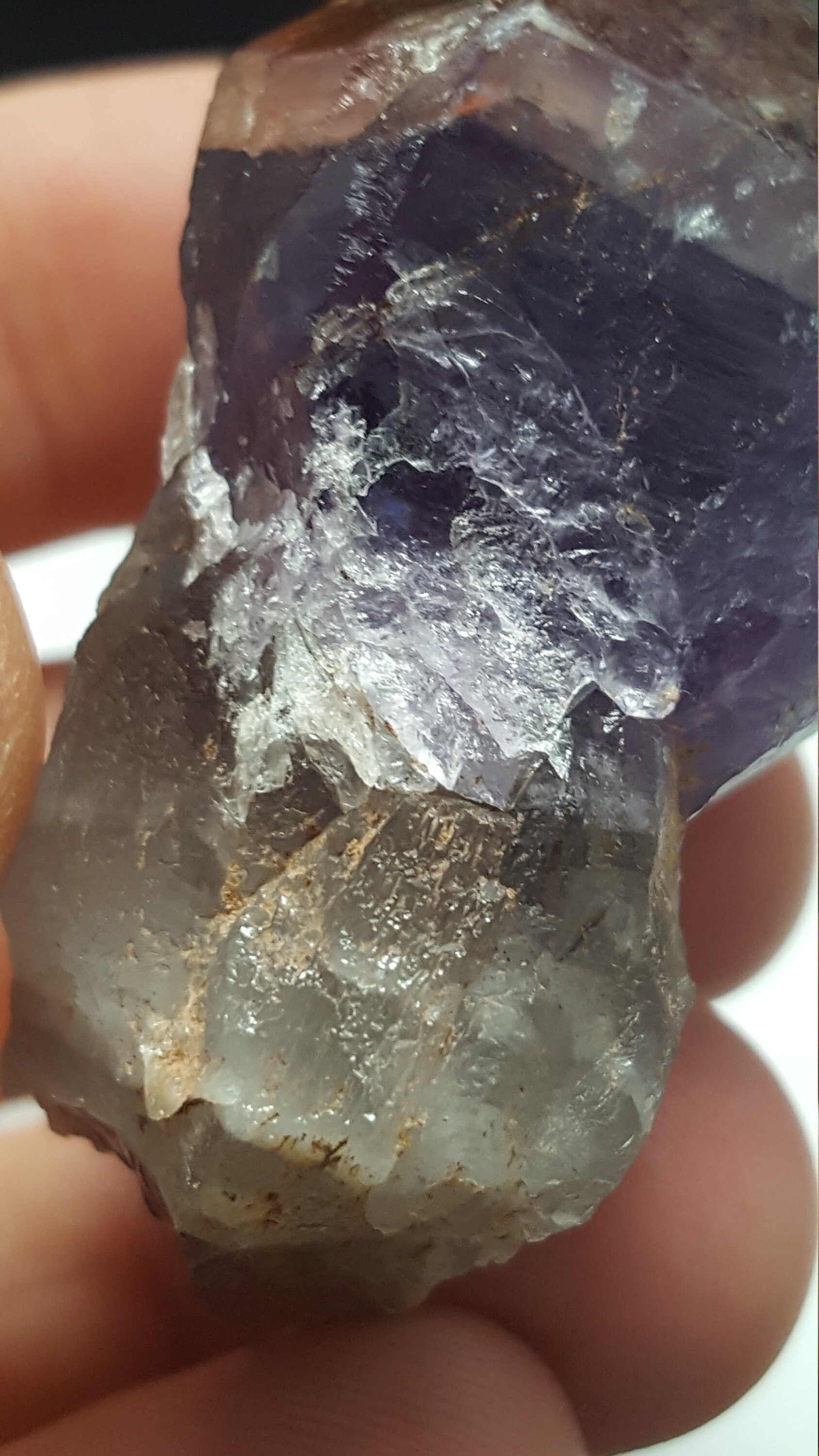 Red Cap Amethyst Quartz Crystal from Thunder Bay Ontario... Hematite ...