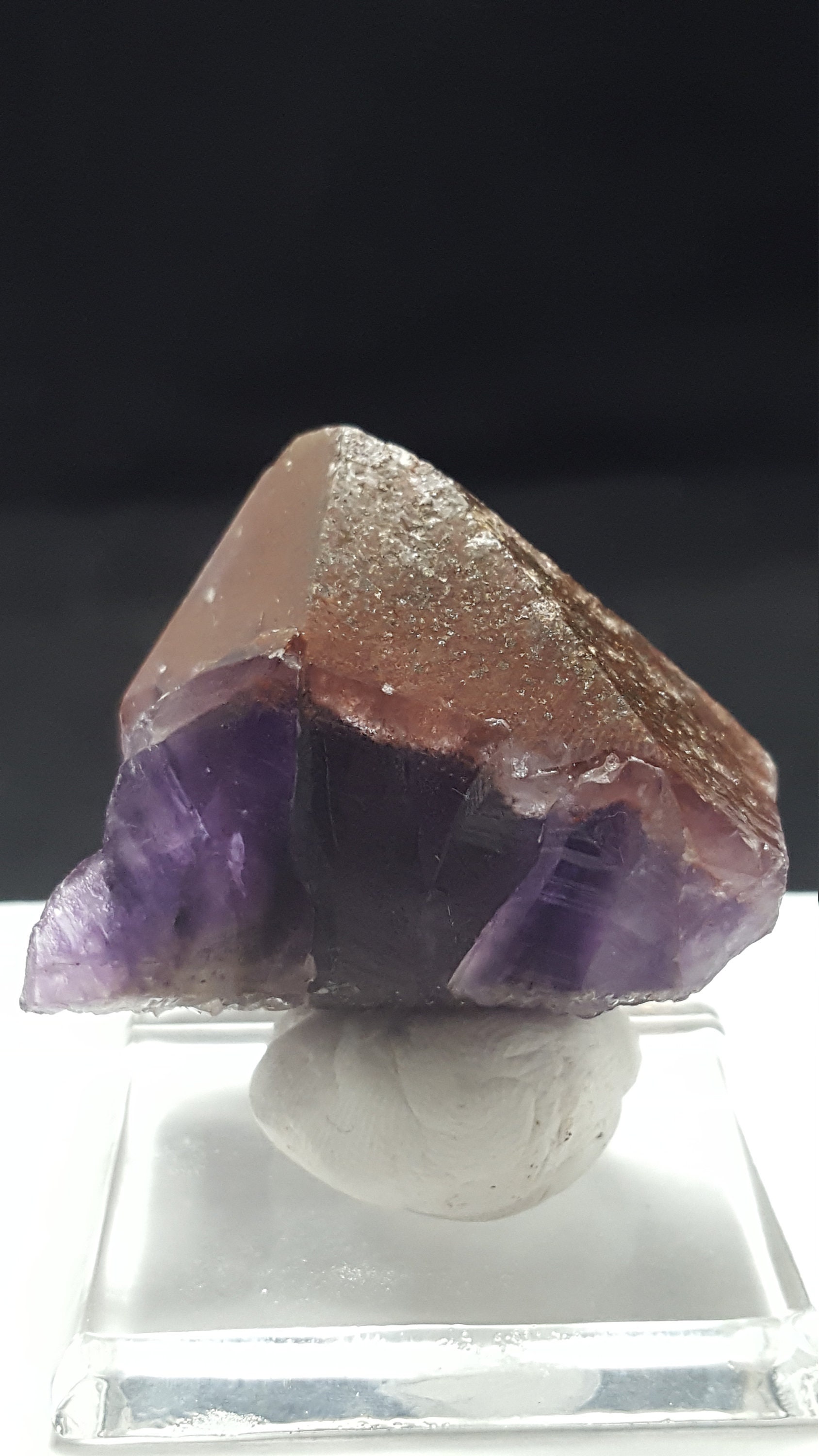 Red Cap Amethyst Quartz Crystal from Thunder Bay Ontario... Hematite ...