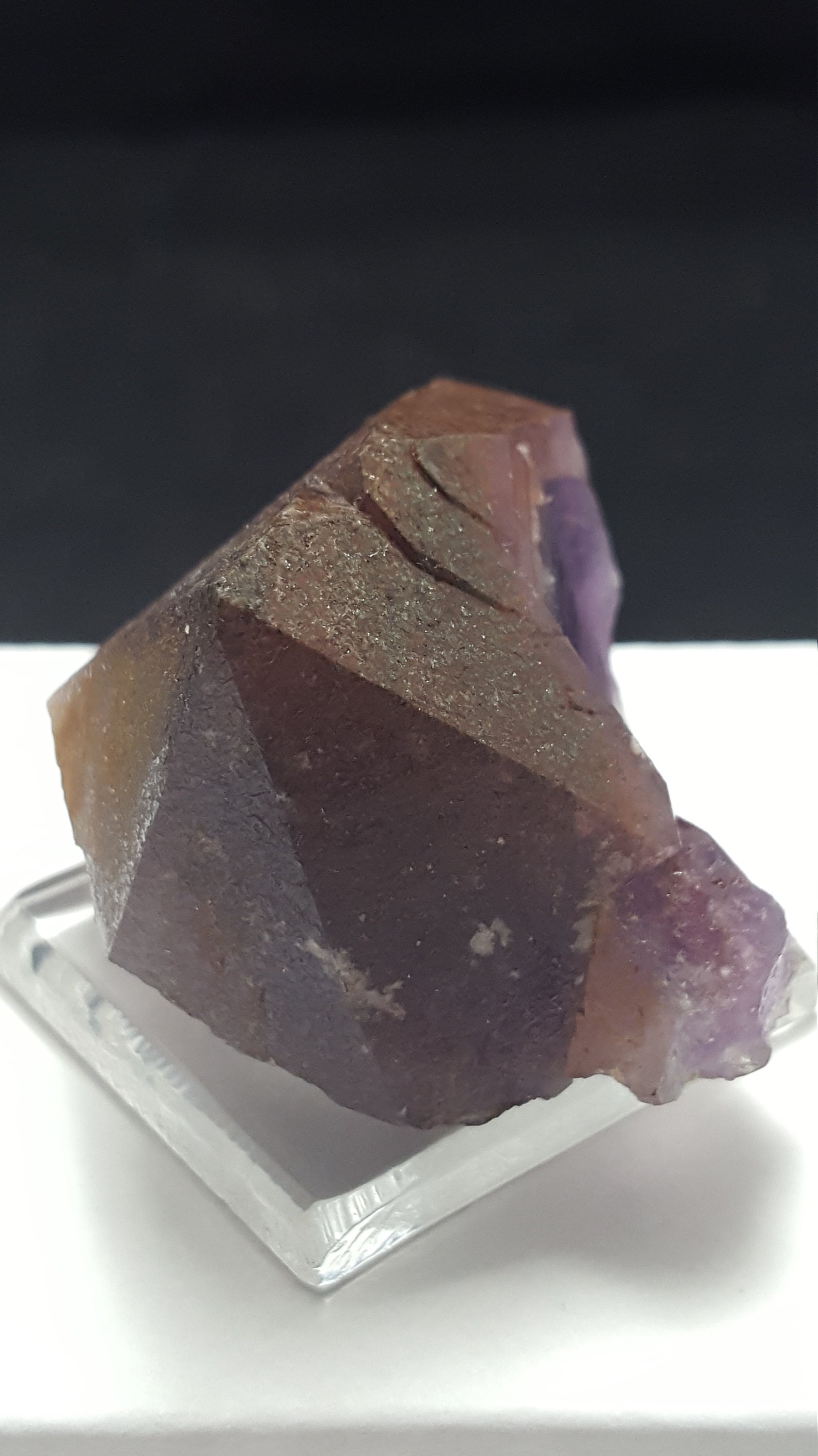 Red Cap Amethyst Quartz Crystal from Thunder Bay Ontario... Hematite ...
