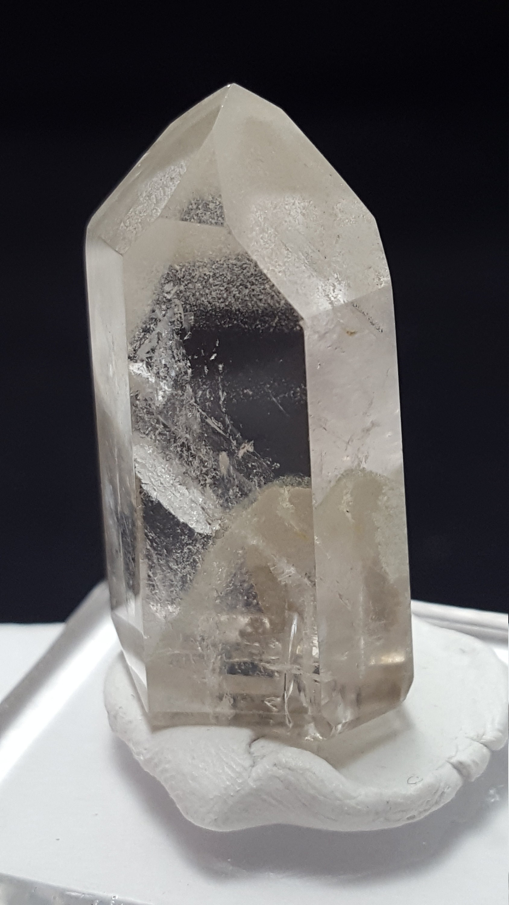 Small Polished Quartz Crystal from Brazil with Chlorite Phantoms- Fully ...