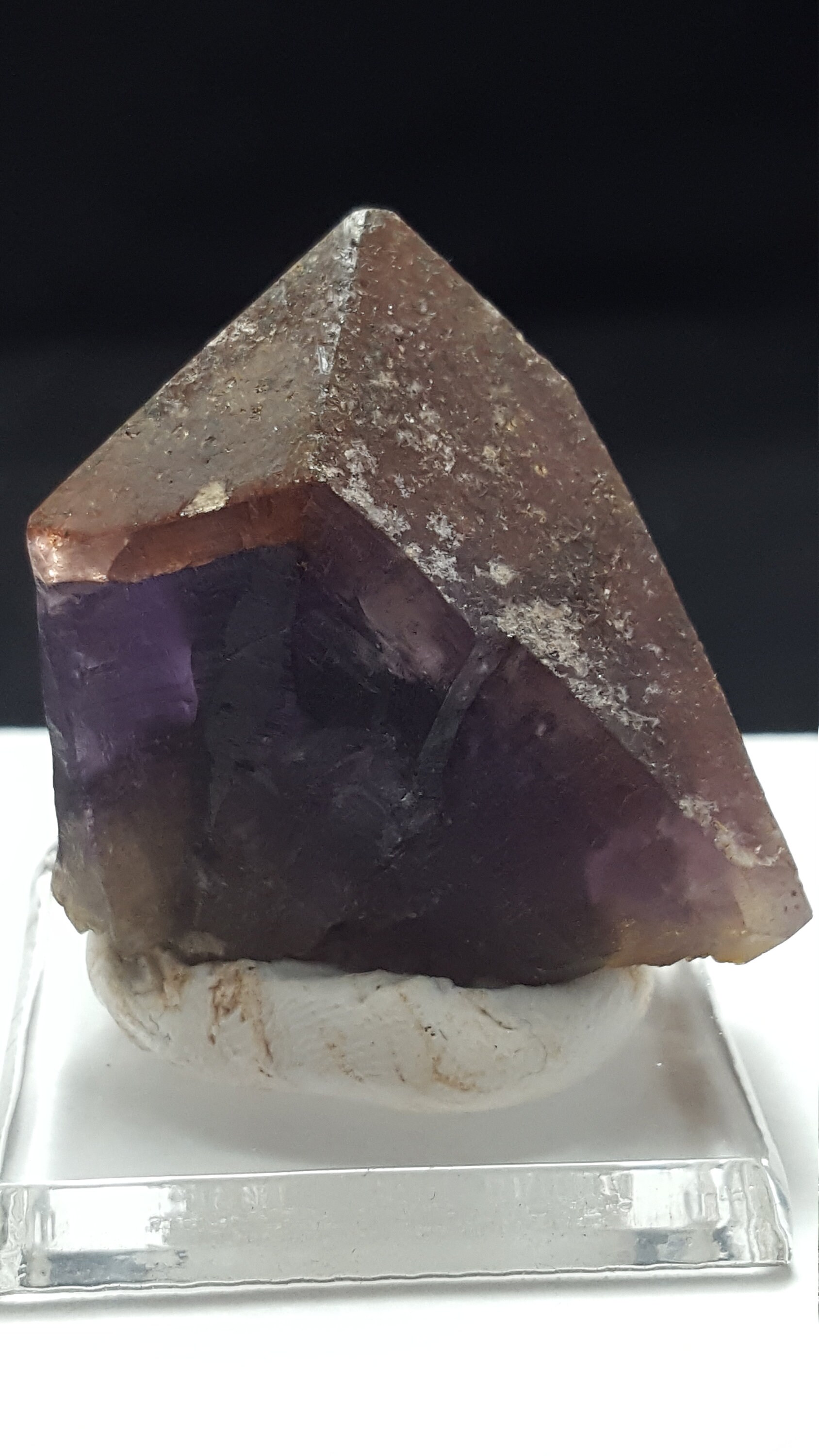 Red Cap Amethyst Quartz Crystal from Thunder Bay Ontario... Hematite ...