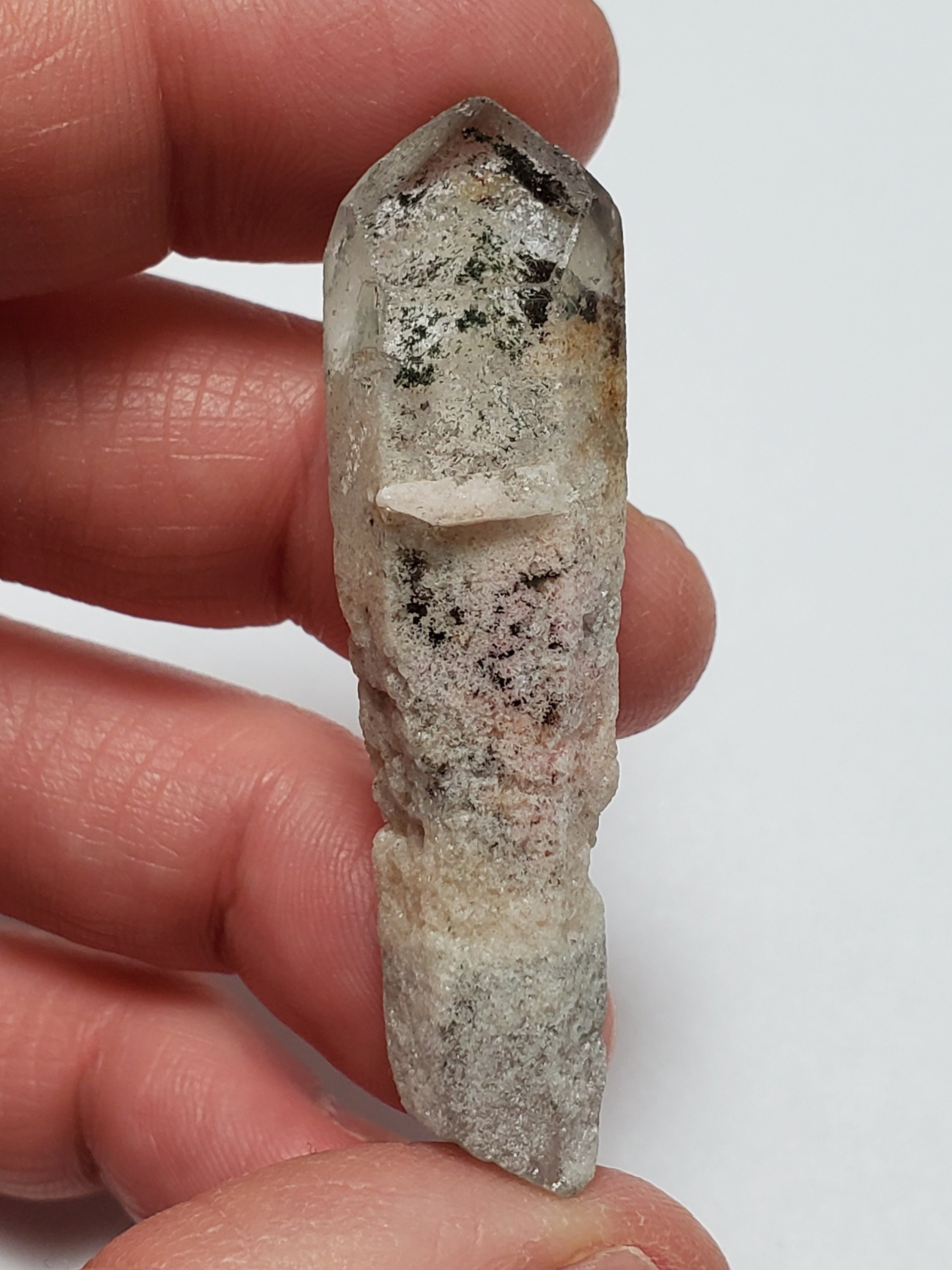 Unpolished 'Garden/ Shaman' Quartz Crystal with Excellent Mineral ...