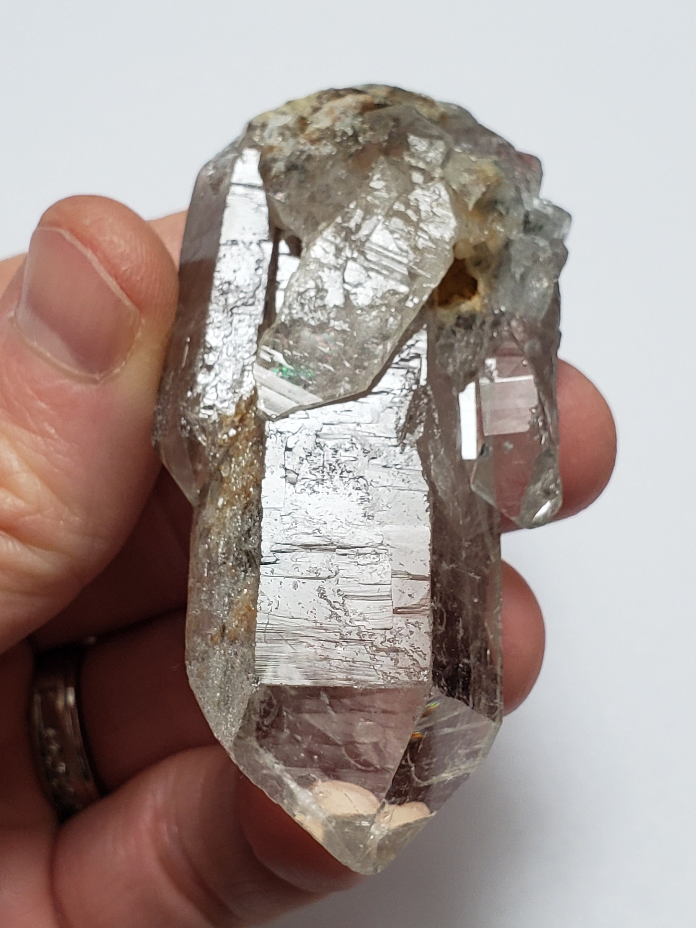 Unpolished 'Garden/ Shaman' Quartz Crystal with Excellent Mineral ...