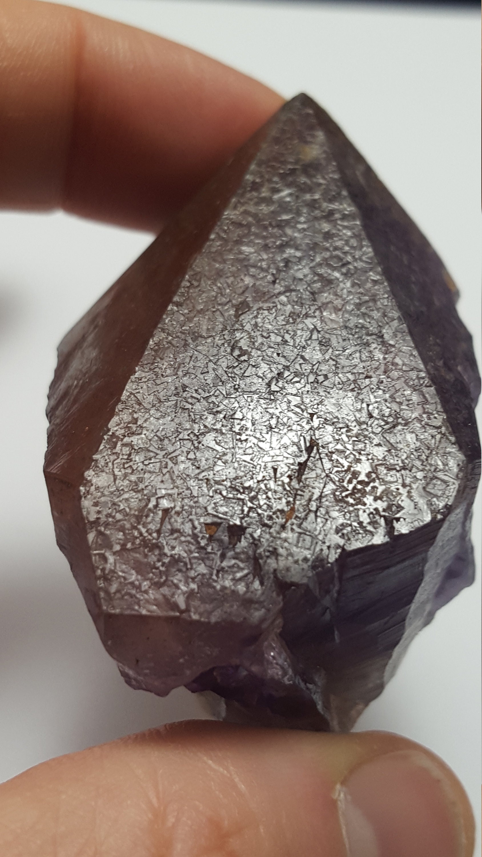 Red Cap Amethyst Quartz Crystal from Thunder Bay Ontario... Hematite ...