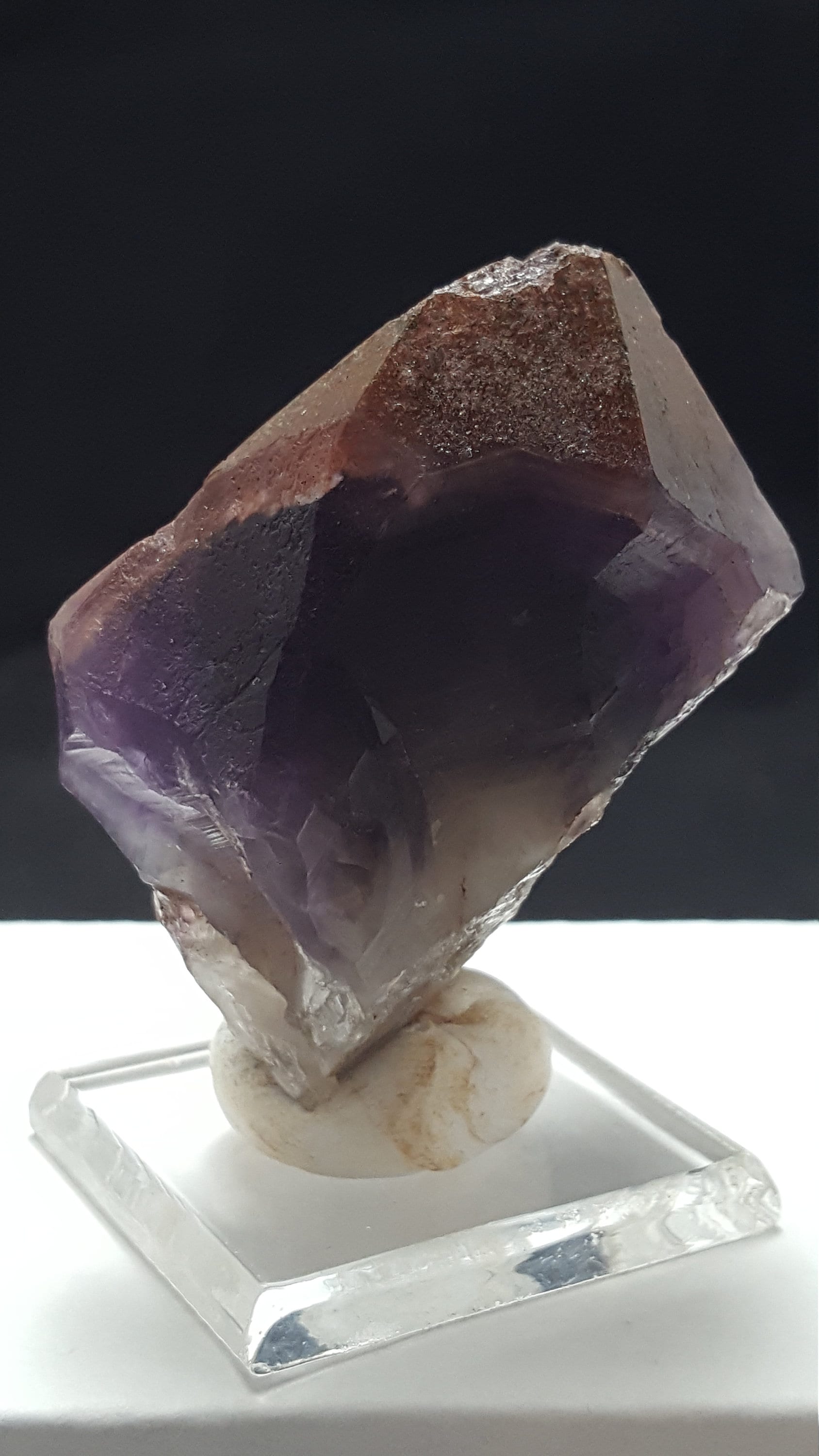 Red Cap Amethyst Quartz Crystal from Thunder Bay Ontario... Hematite ...