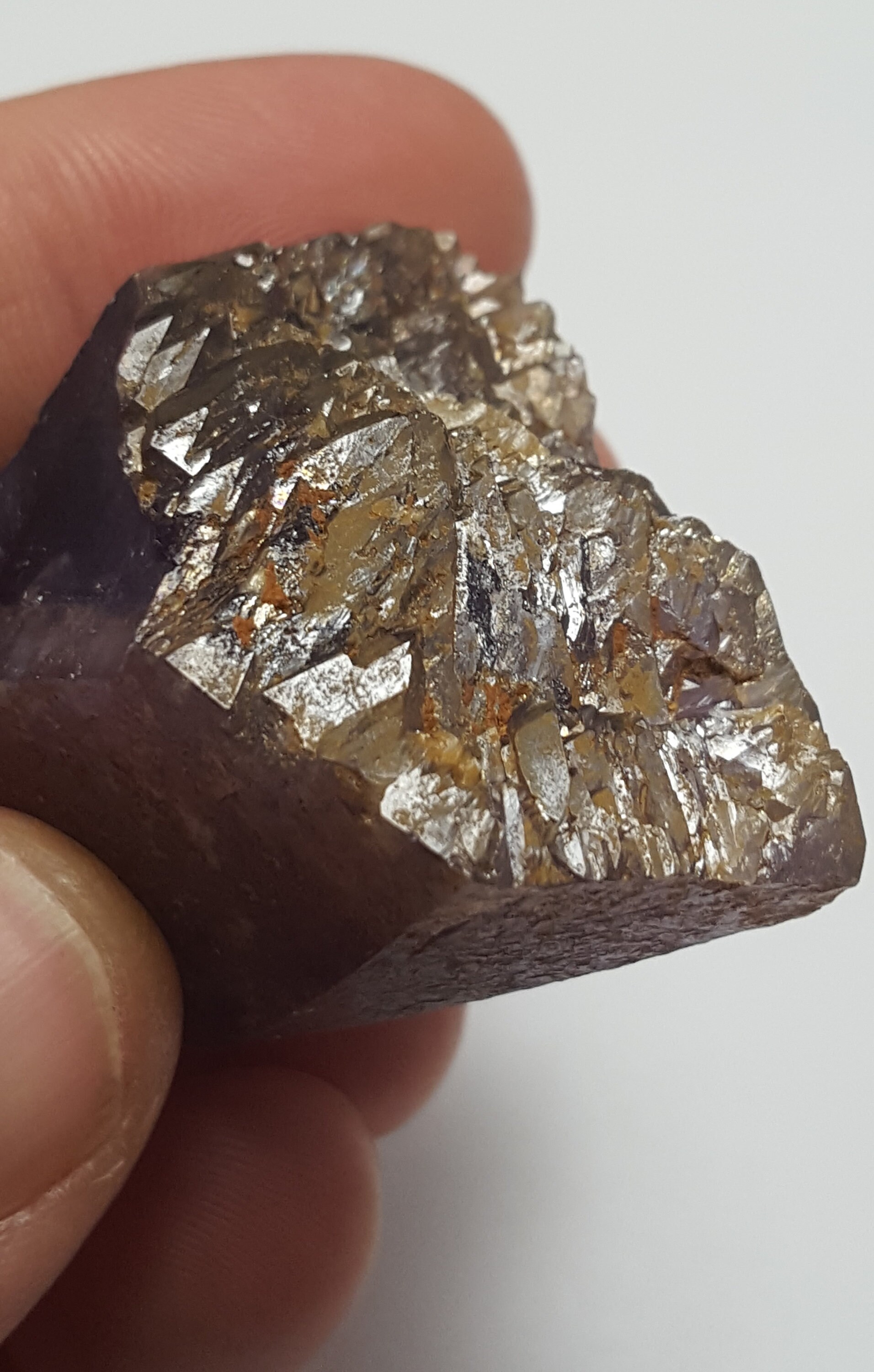 Red Cap Amethyst Quartz Crystal from Thunder Bay Ontario... Hematite ...