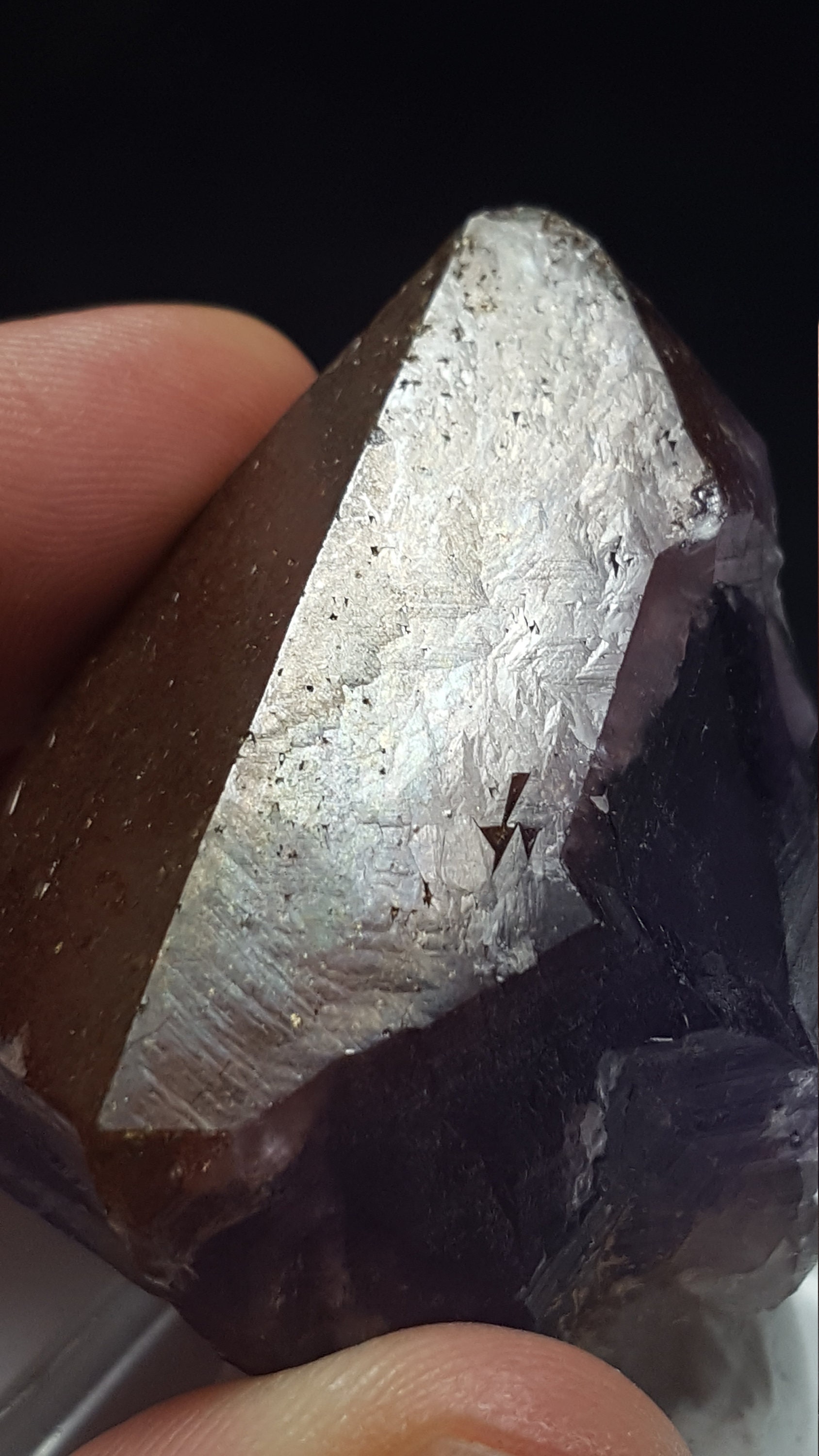 Red Cap Amethyst Quartz Crystal from Thunder Bay Ontario... Hematite ...