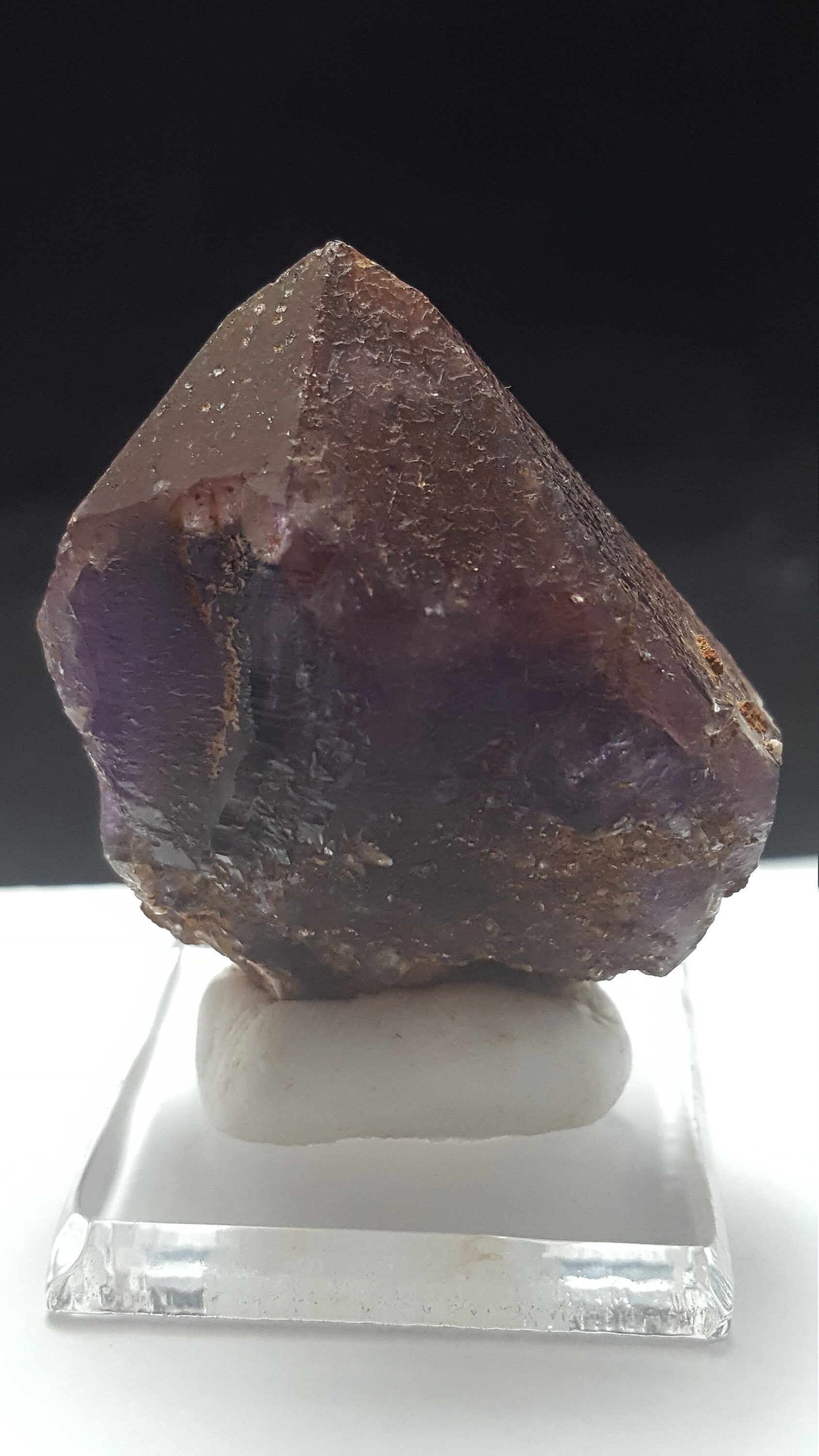 Red Cap Amethyst Quartz Crystal from Thunder Bay Ontario... Hematite ...