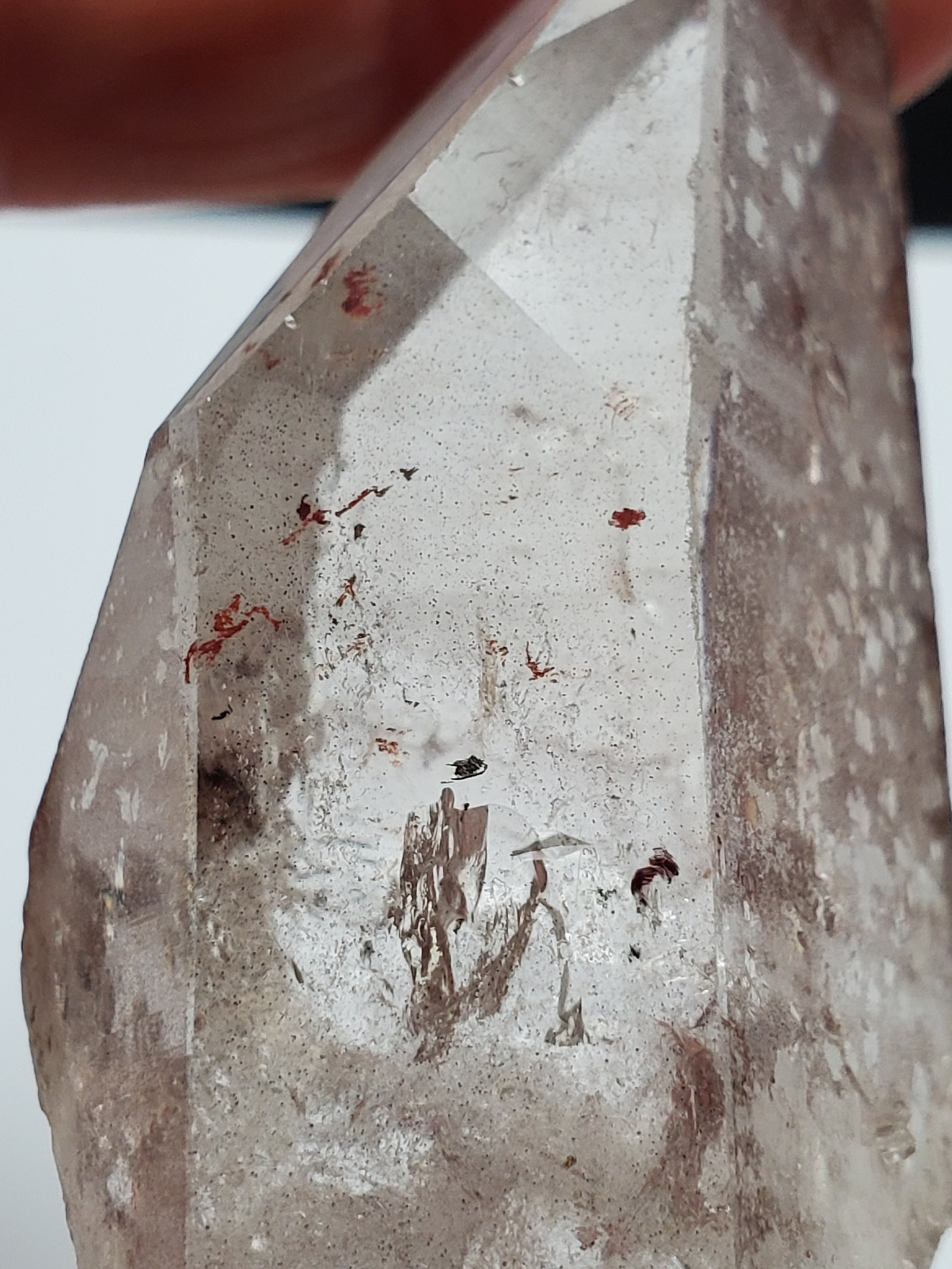 Etched Quartz Crystal 'Cube Codex', Serra Do Cabral, Brazil- Strawberry ...