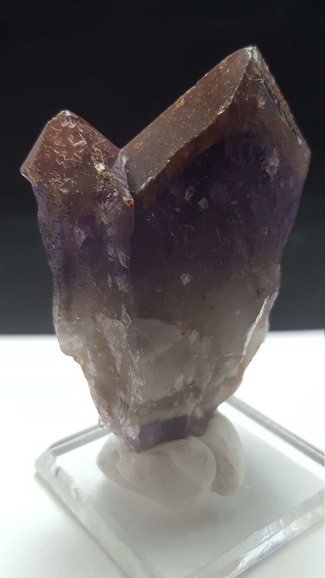 Red Cap Amethyst Quartz Crystal From Thunder Bay Ontario... Hematite ...