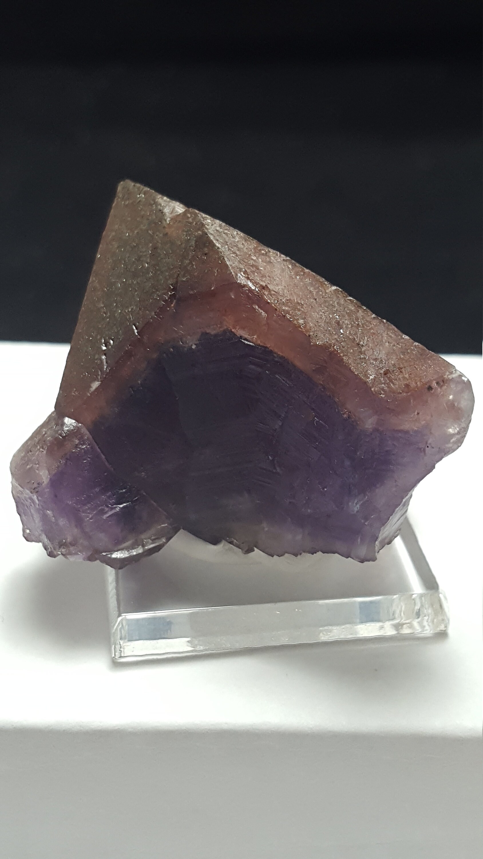 Red Cap Amethyst Quartz Crystal from Thunder Bay Ontario... Hematite ...