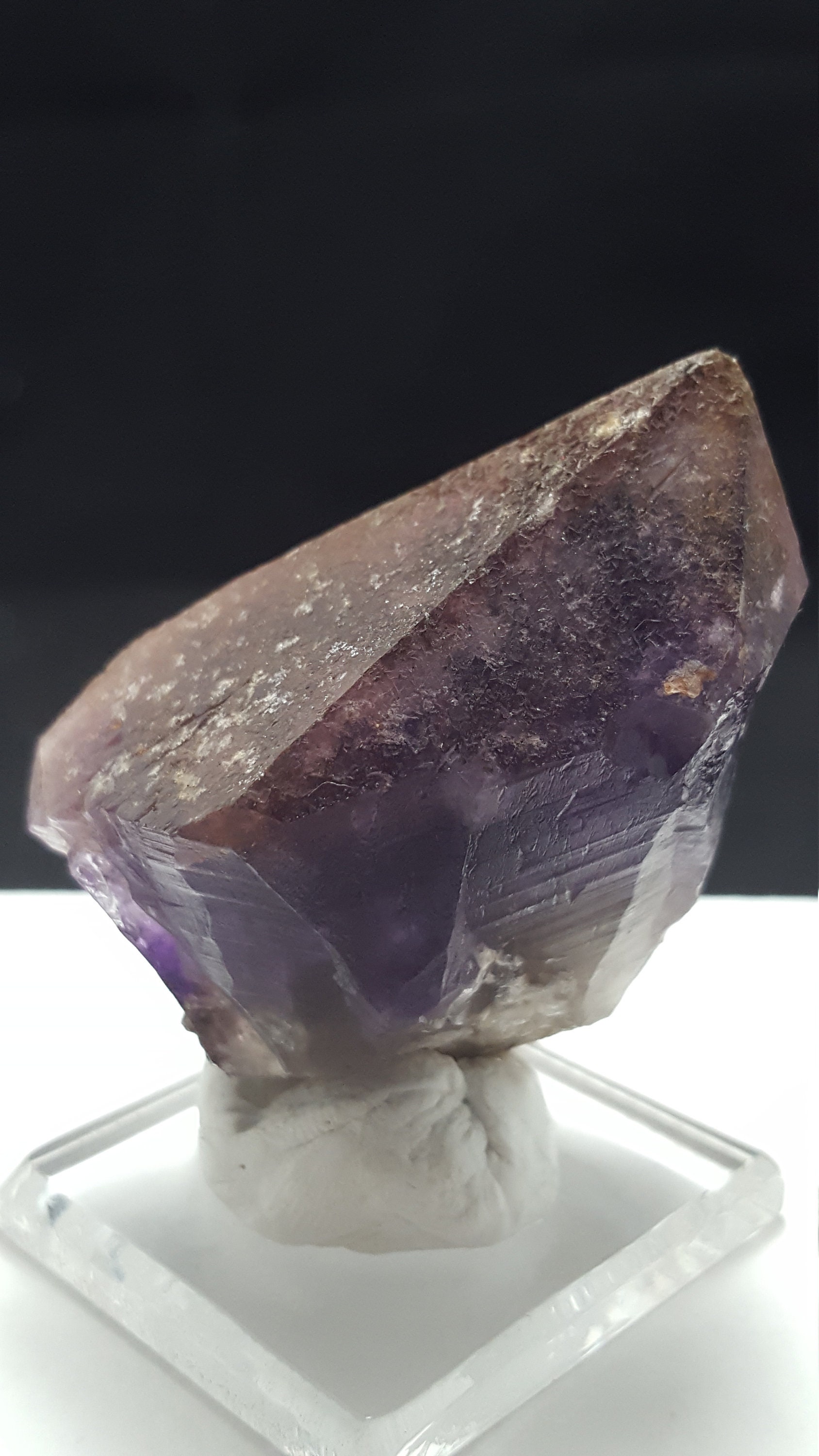 Red Cap Amethyst Quartz Crystal from Thunder Bay Ontario... Hematite ...