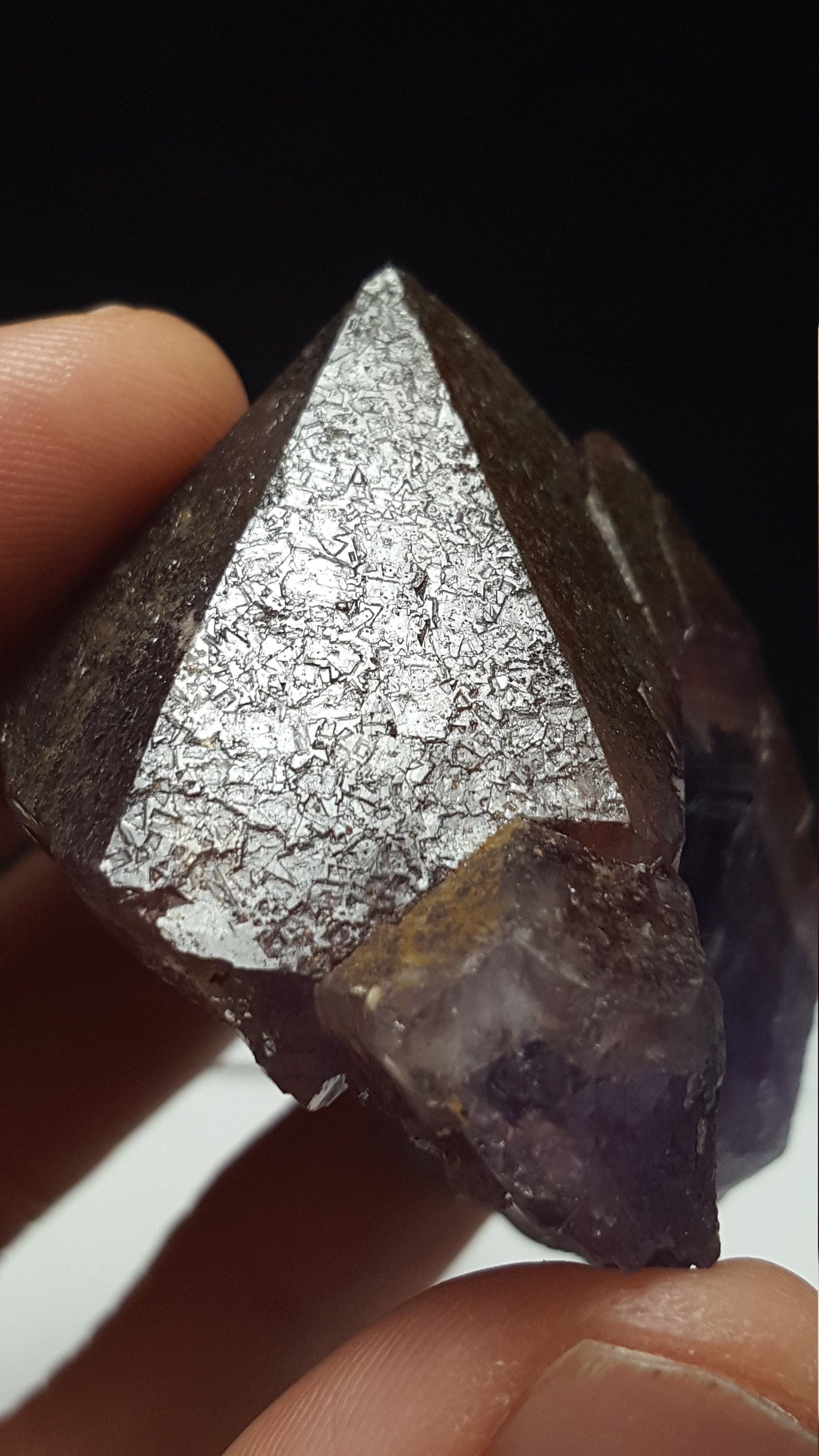 Red Cap Amethyst Quartz Crystal from Thunder Bay Ontario... Hematite ...