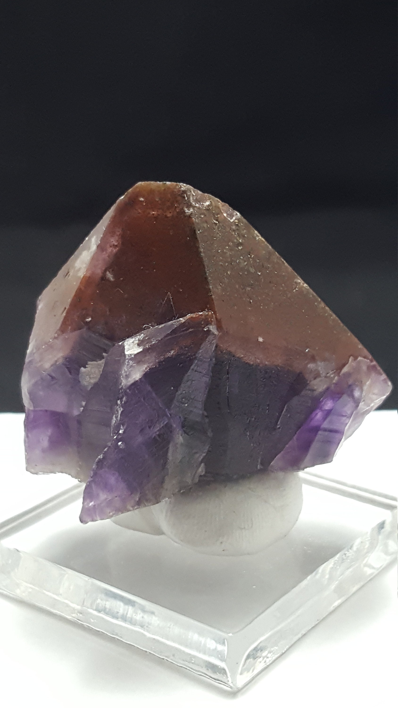 Red Cap Amethyst Quartz Crystal from Thunder Bay Ontario... Hematite ...