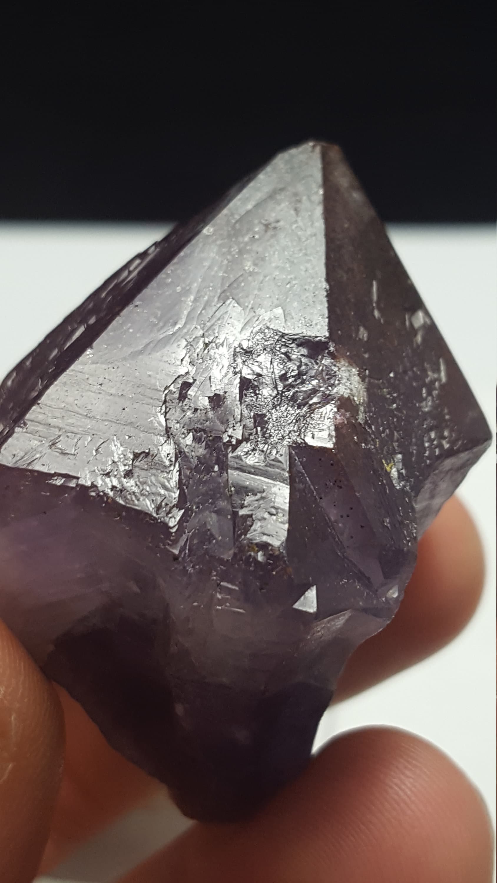 Purple Amethyst Quartz Crystal from Thunder Bay Ontario... Hematite and ...