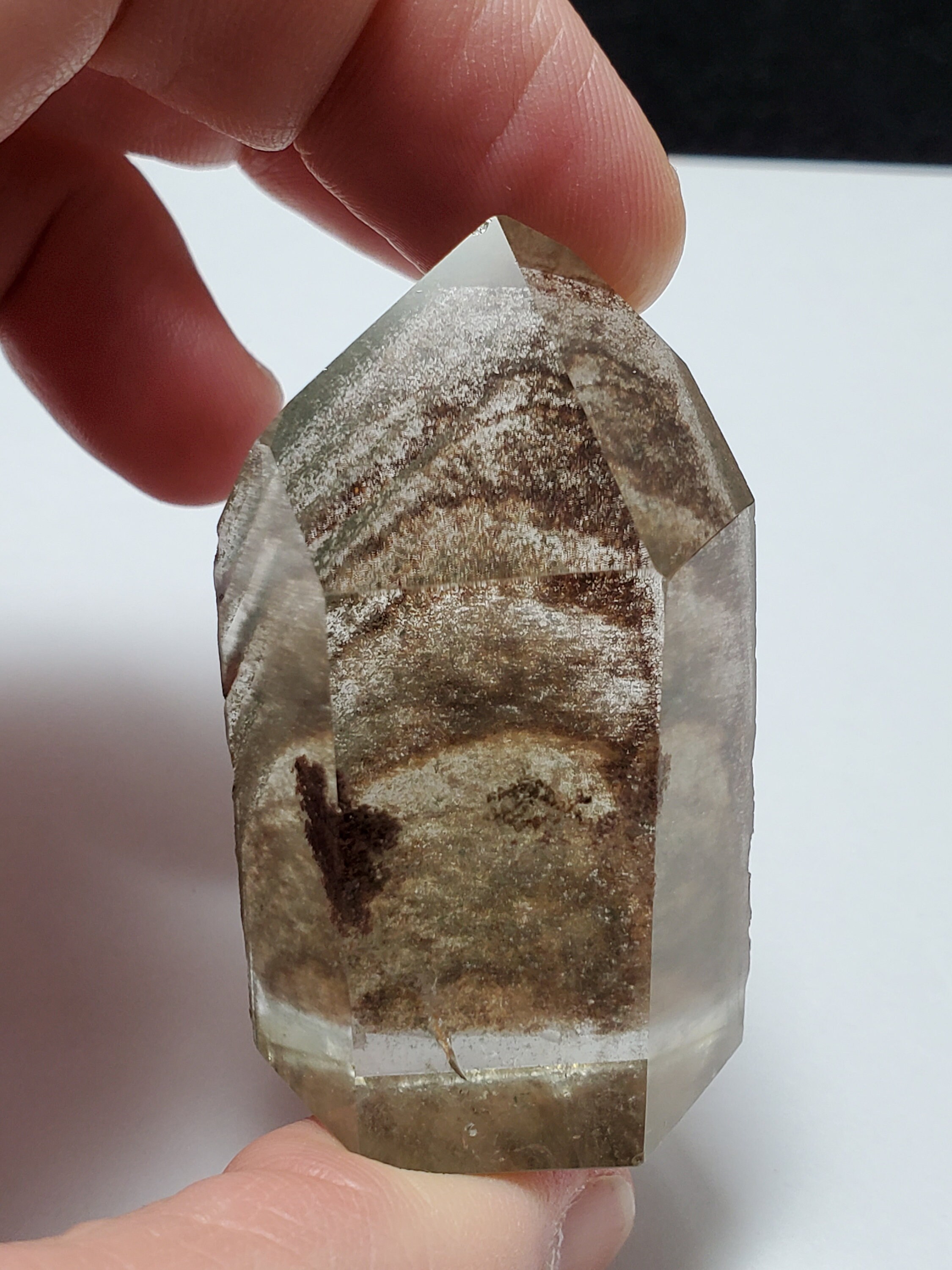 Large Polished Phantom Quartz Crystal from Brazil- Various Mineral ...
