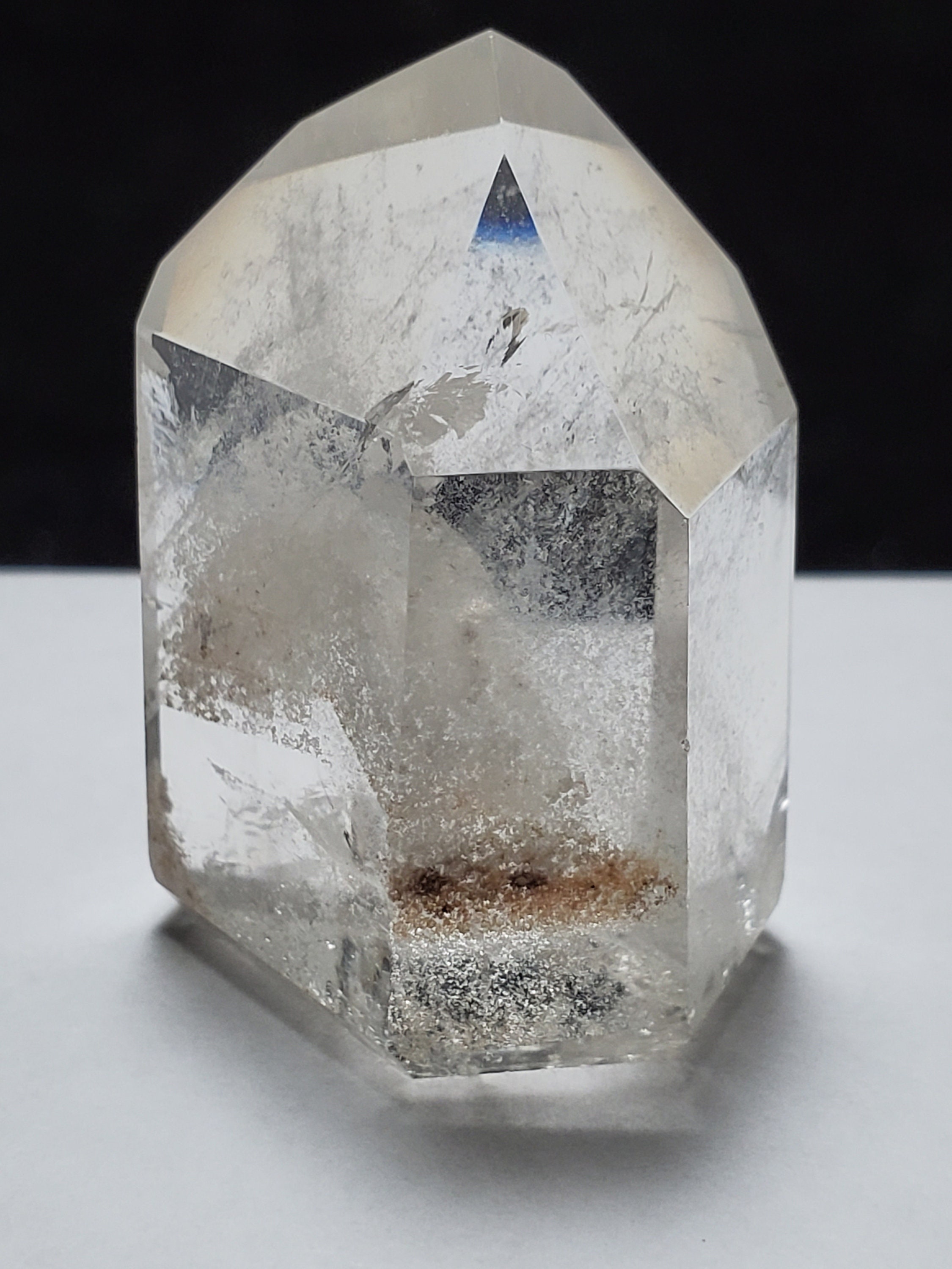 Small Polished Quartz Crystal from Brazil with Chlorite Phantoms- Fully ...