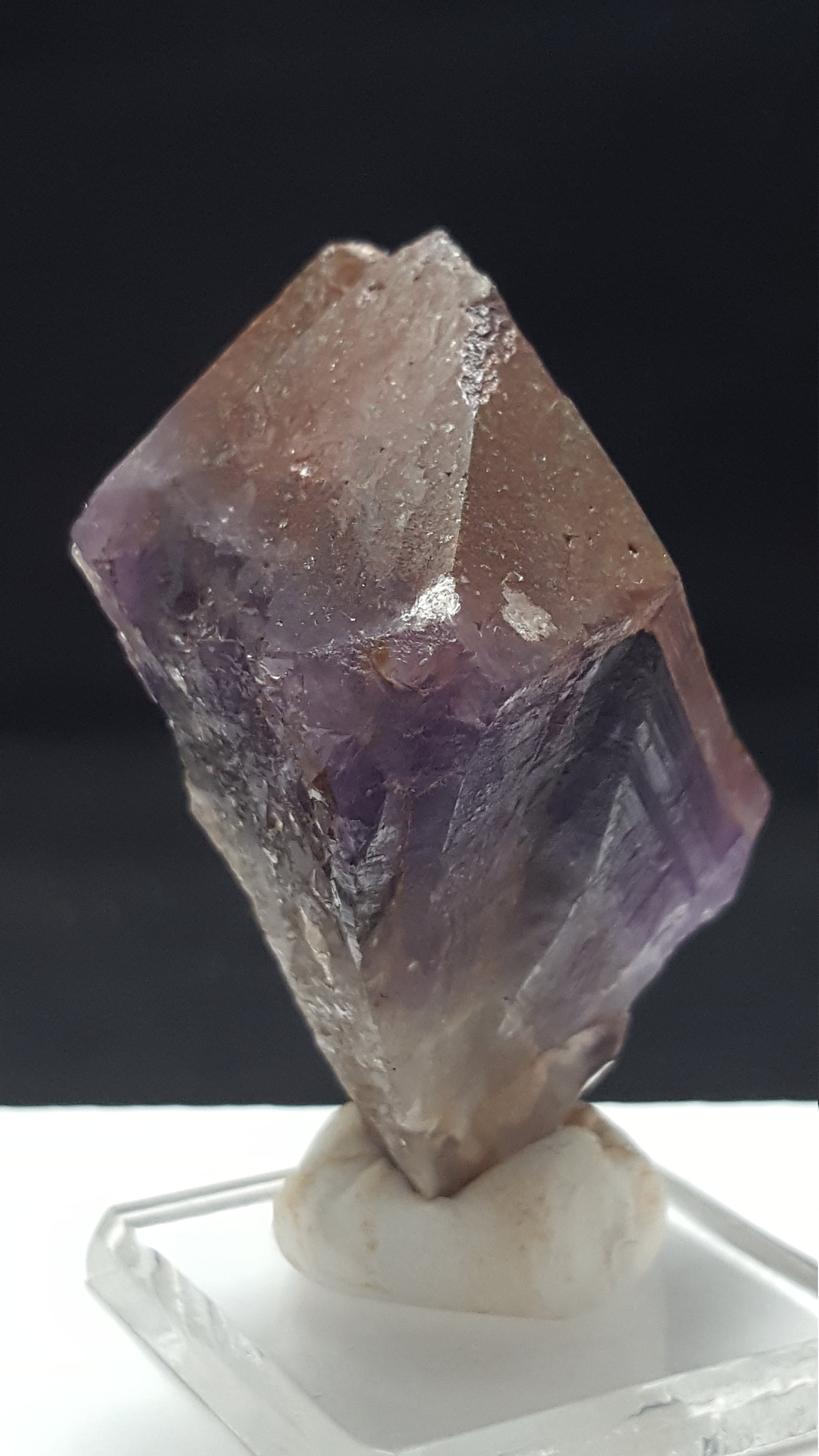 Red Cap Amethyst Quartz Crystal from Thunder Bay Ontario... Hematite ...
