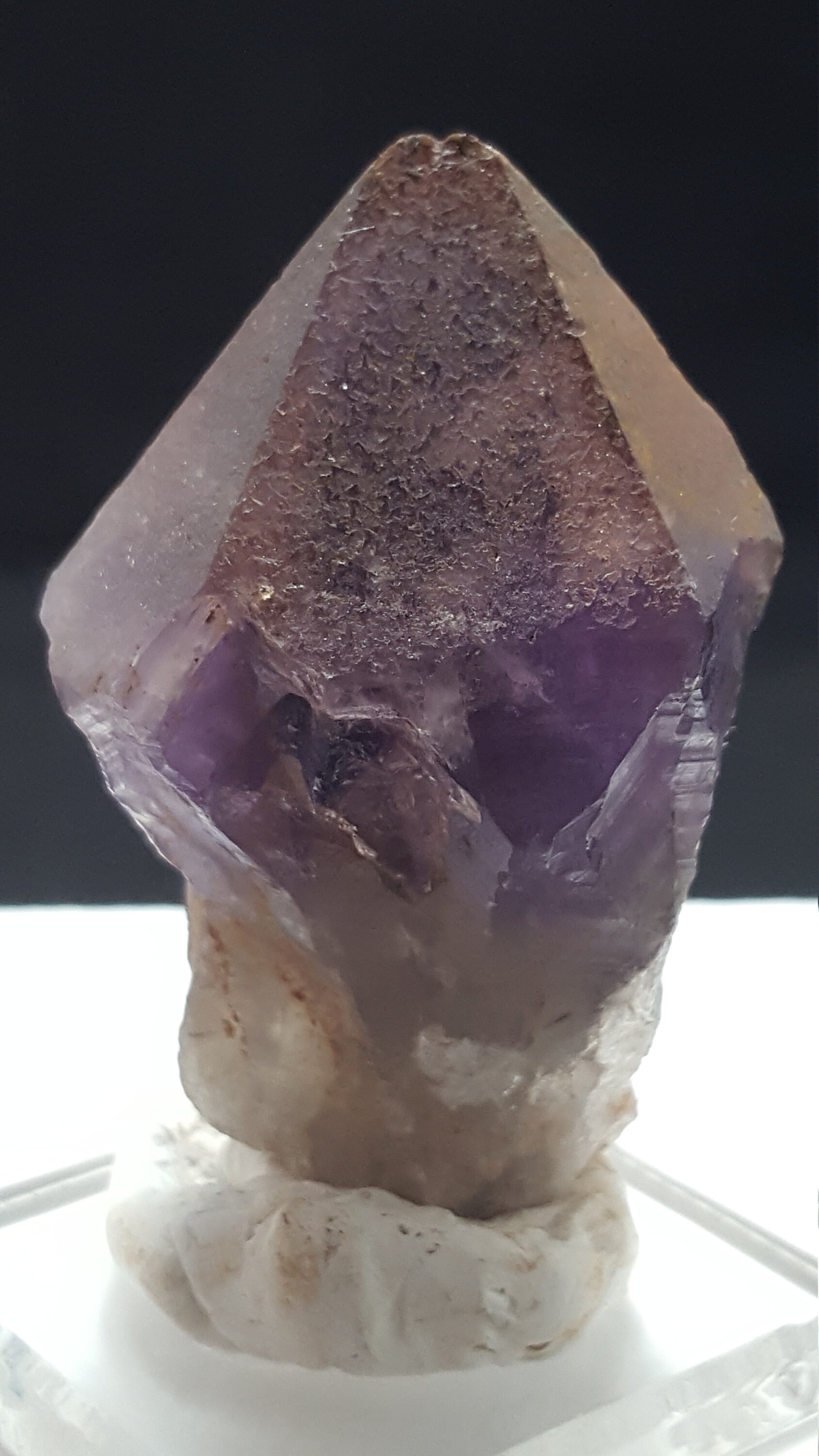 Red Cap Amethyst Quartz Crystal from Thunder Bay Ontario... Hematite ...