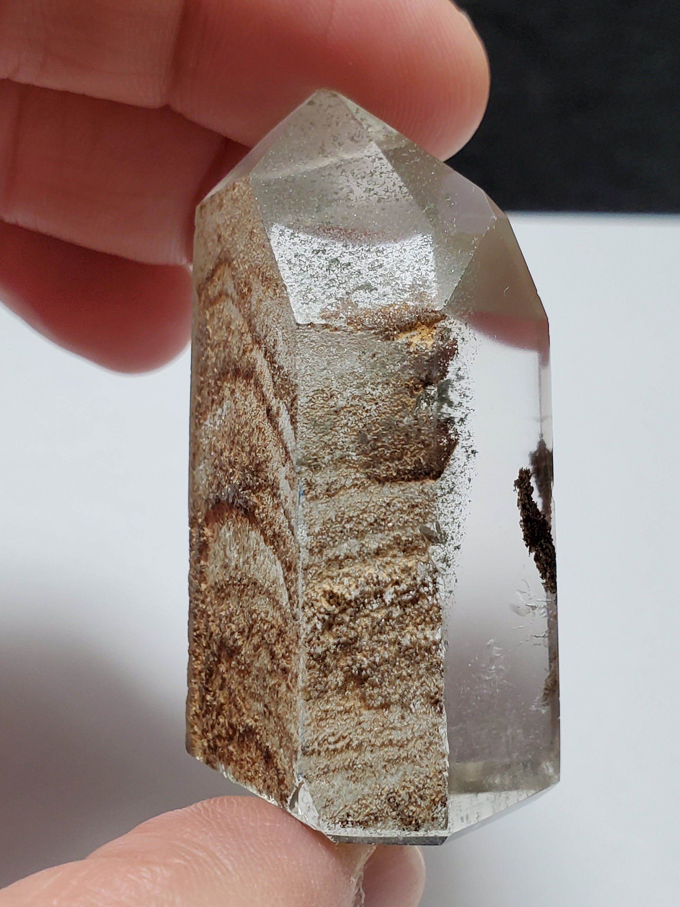 Large Polished Phantom Quartz Crystal from Brazil- Various Mineral ...