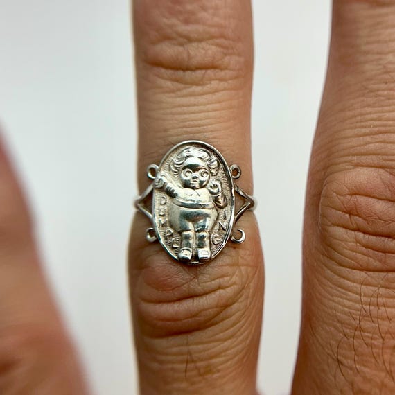 Unique and vintage sterling silver”dumpling” ring - Gem