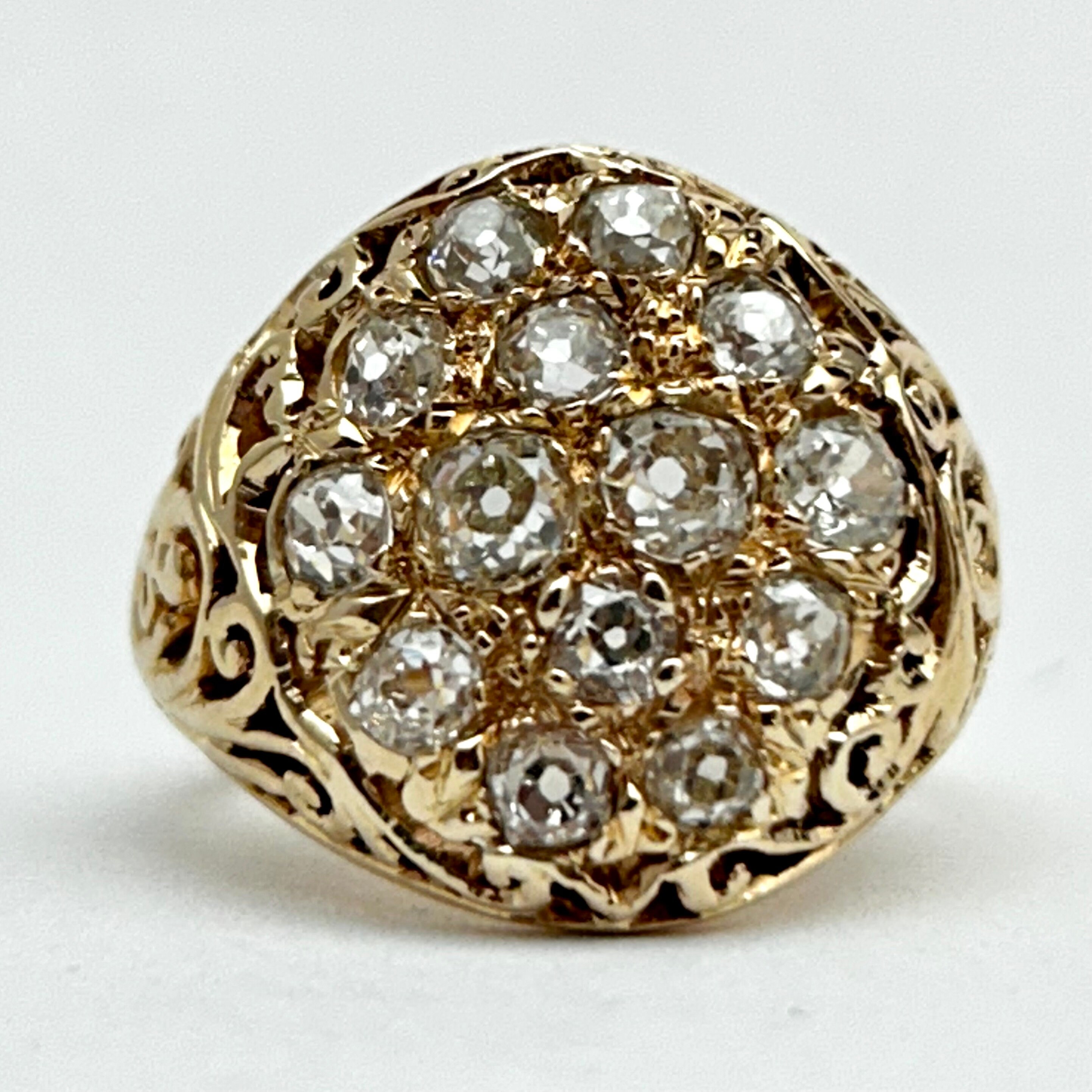 Vintage Kentucky Cluster With Antique Old Mine Cut Diamonds - Etsy