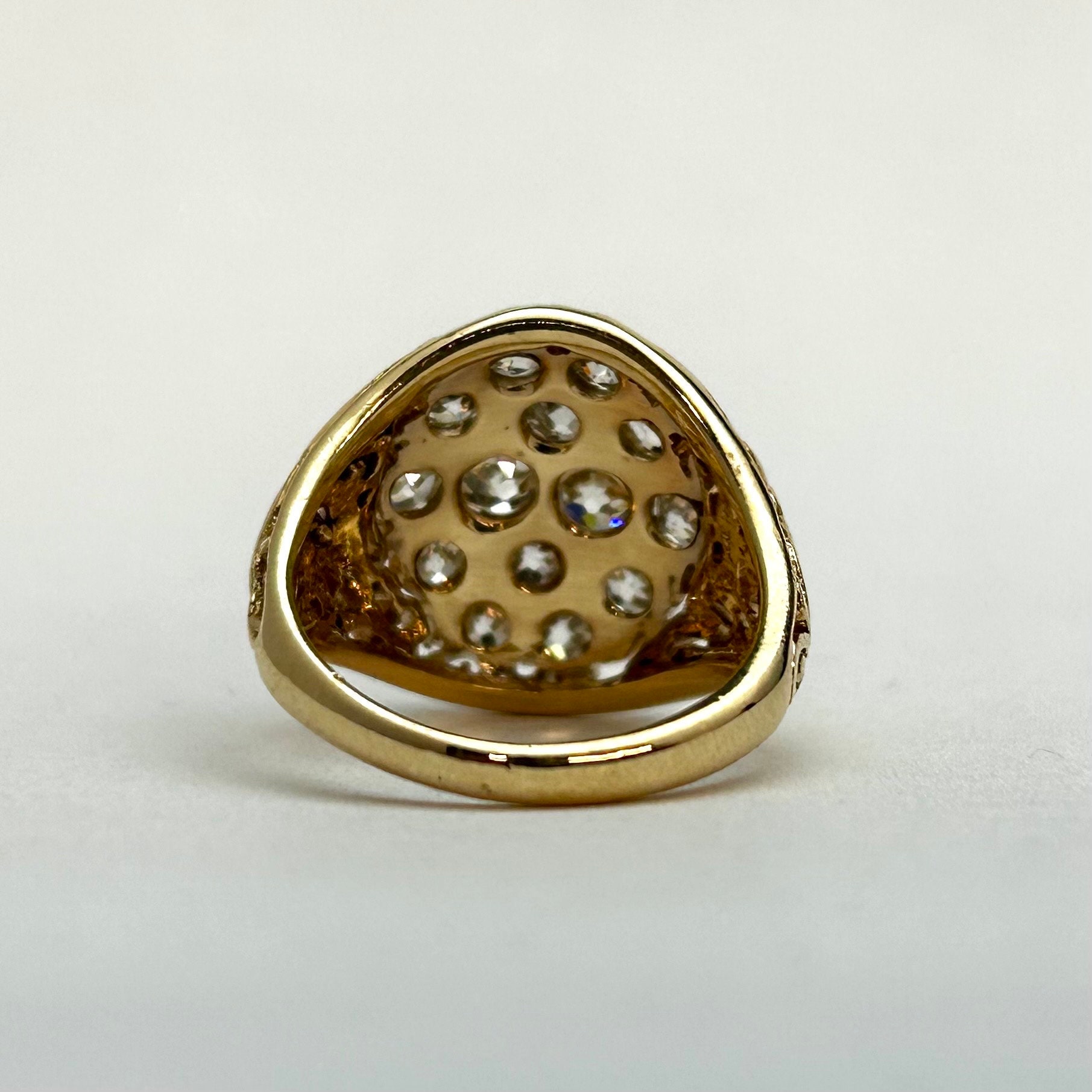 Vintage Kentucky Cluster With Antique Old Mine Cut Diamonds - Etsy