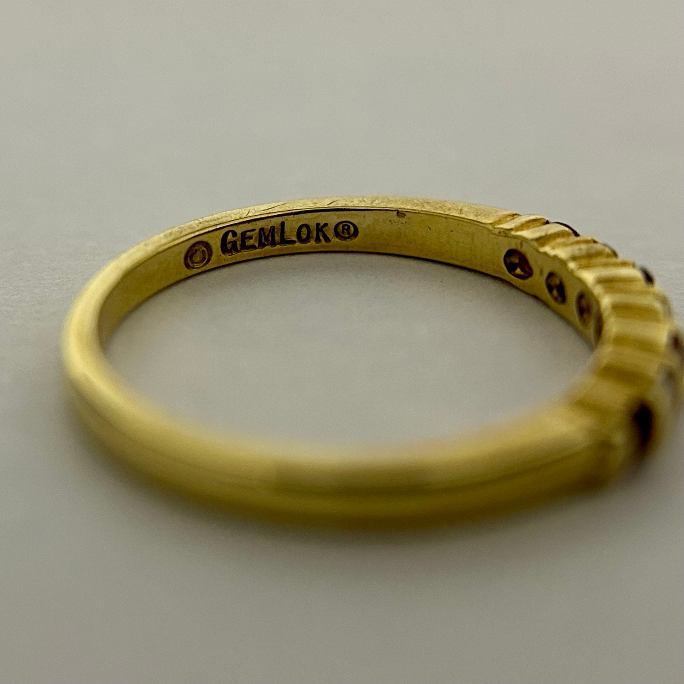 Vintage Designer Stackable Diamond and Ruby Band Ring in 18K Yellow ...