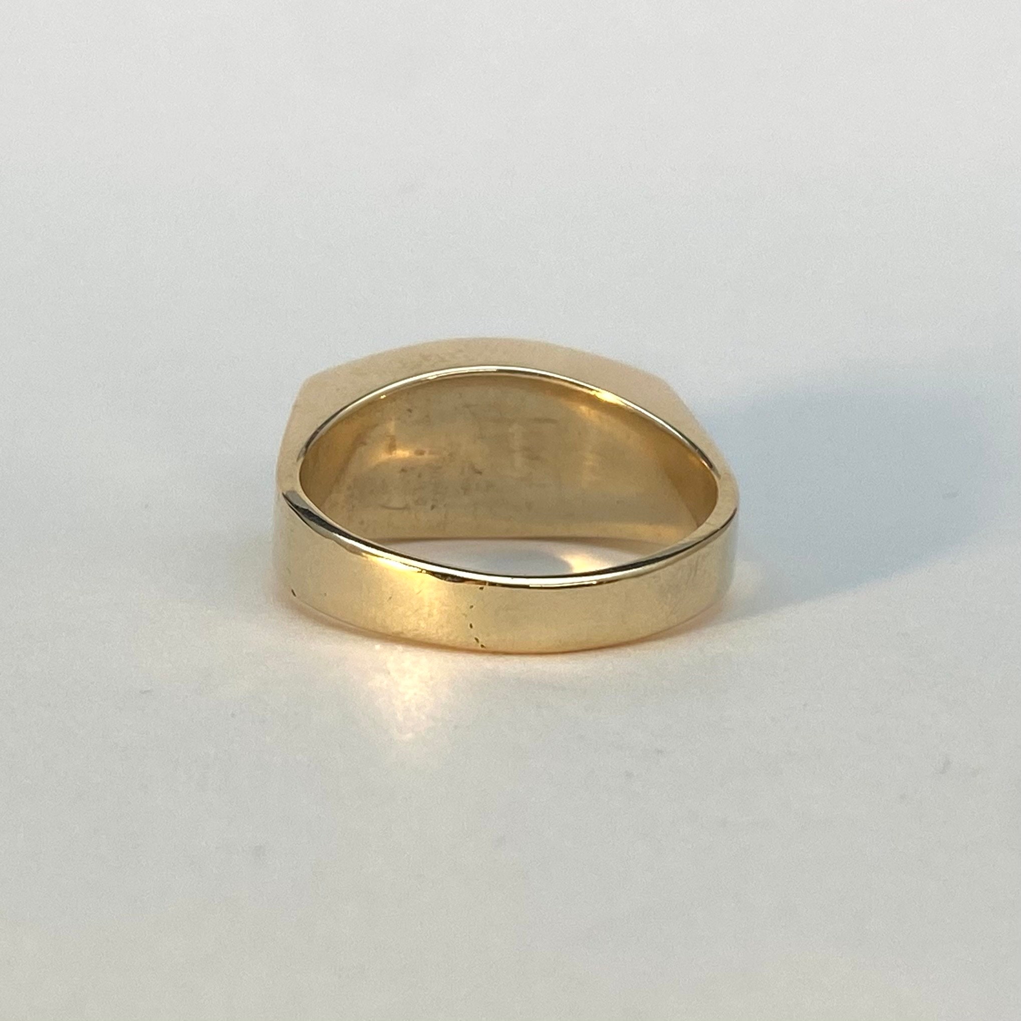 Vintage Designer Mid-century East to West Red Stone Ring in 10k Yellow ...