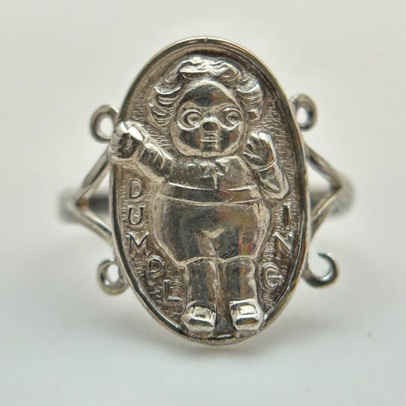 Unique and vintage sterling silver”dumpling” ring - Gem