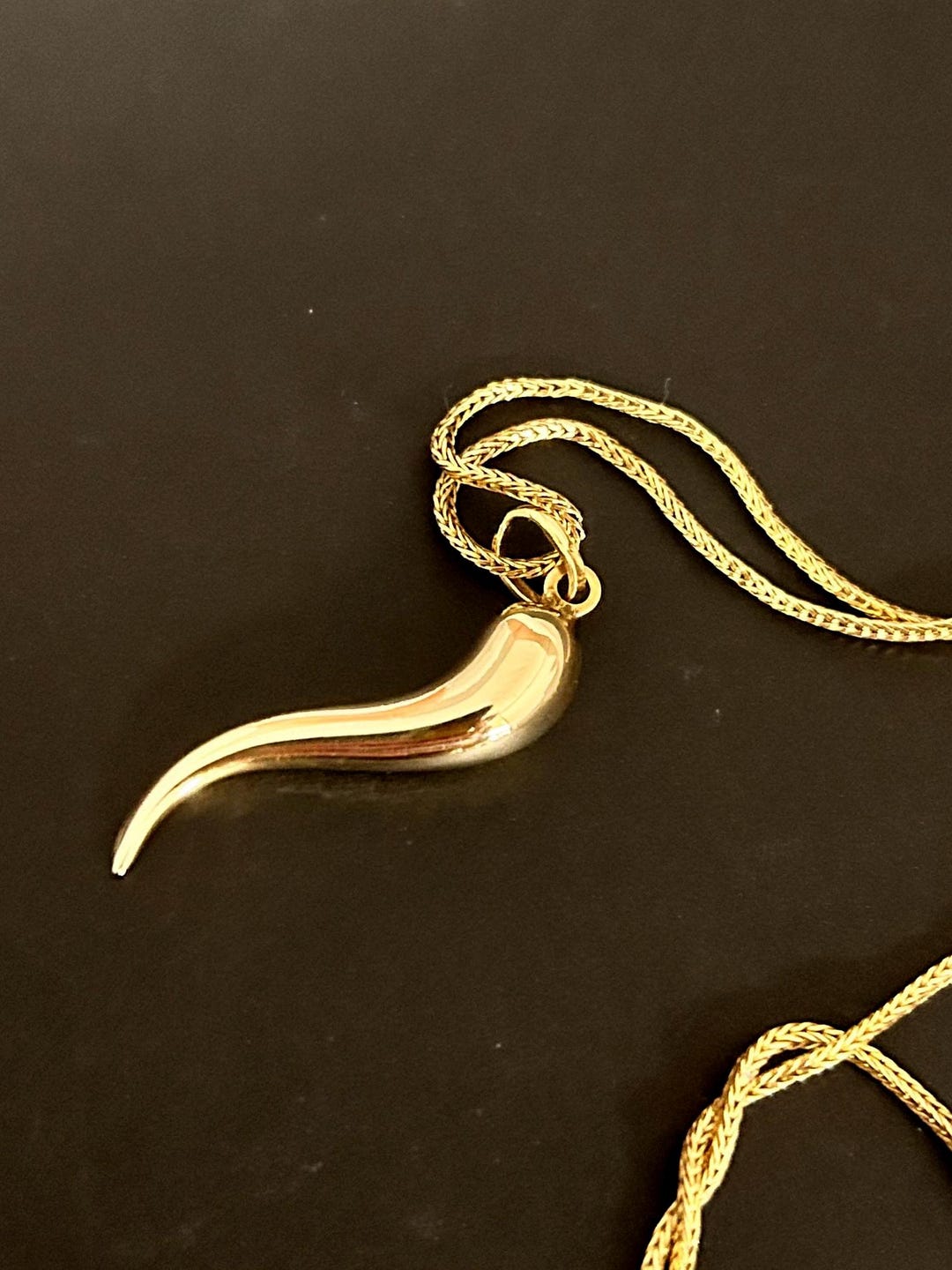 Vintage Gold Italian Horn Talisman Pendant (cornicello) - Etsy