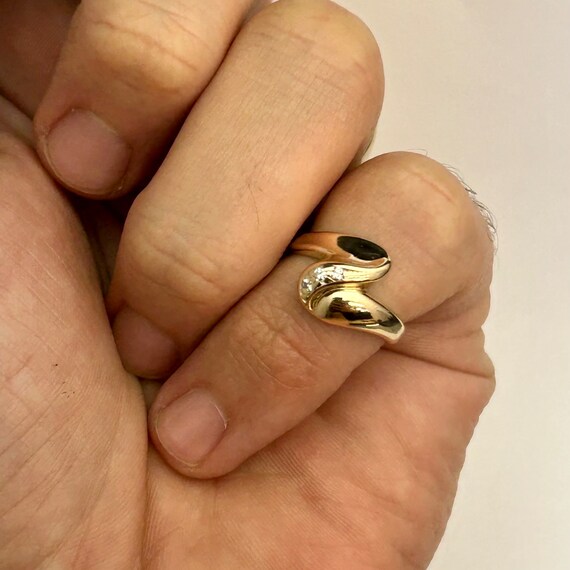 Vintage 80s aesthetic gold and diamond chunky swoop d… - Gem