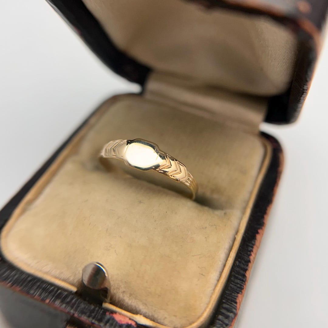 Antique Blank Signet Ring With Deco Style Shank - Etsy