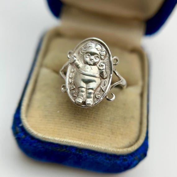 Unique and vintage sterling silver”dumpling” ring - Gem