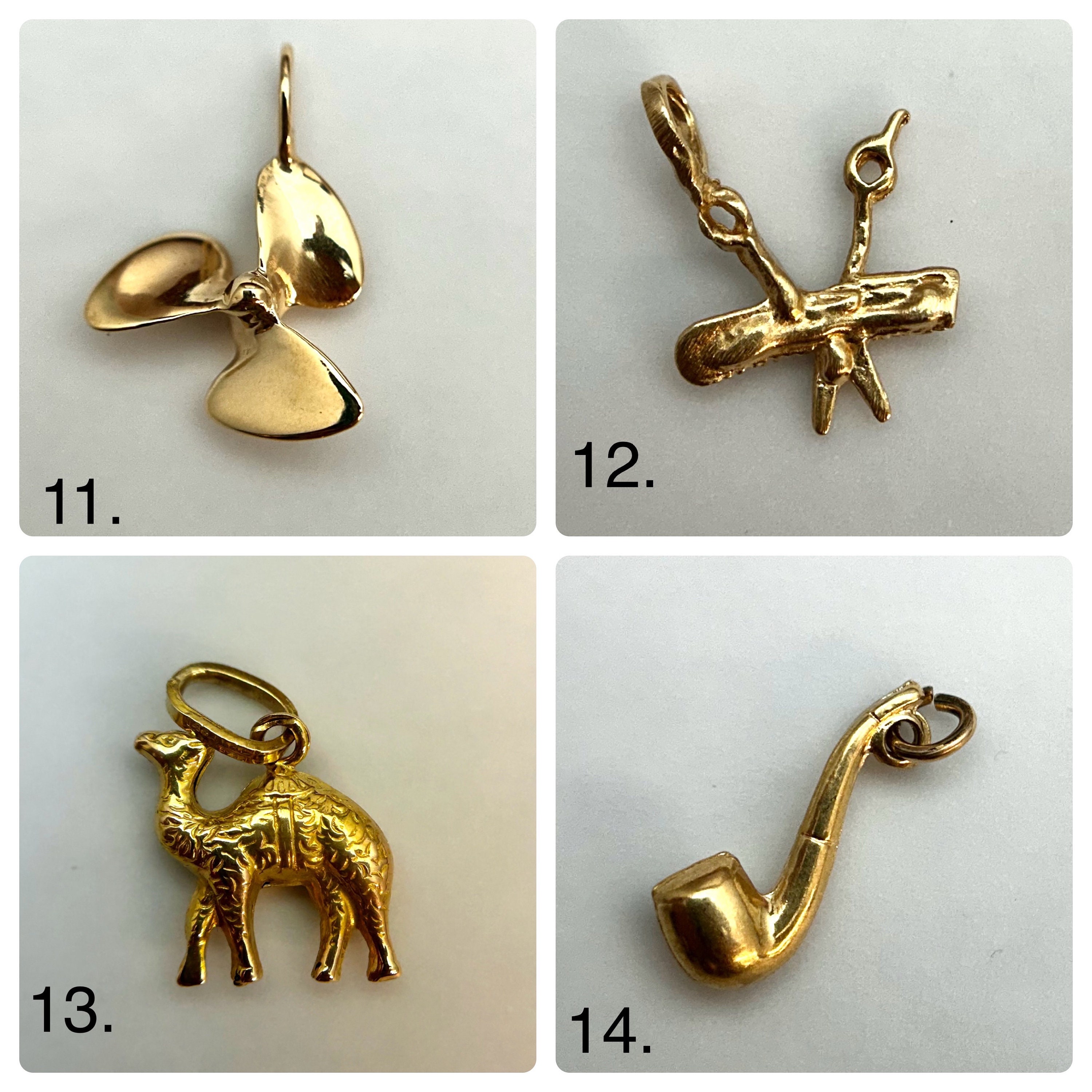 Assorted Vintage Solid Gold Charms and Pendants, Great for Charm ...
