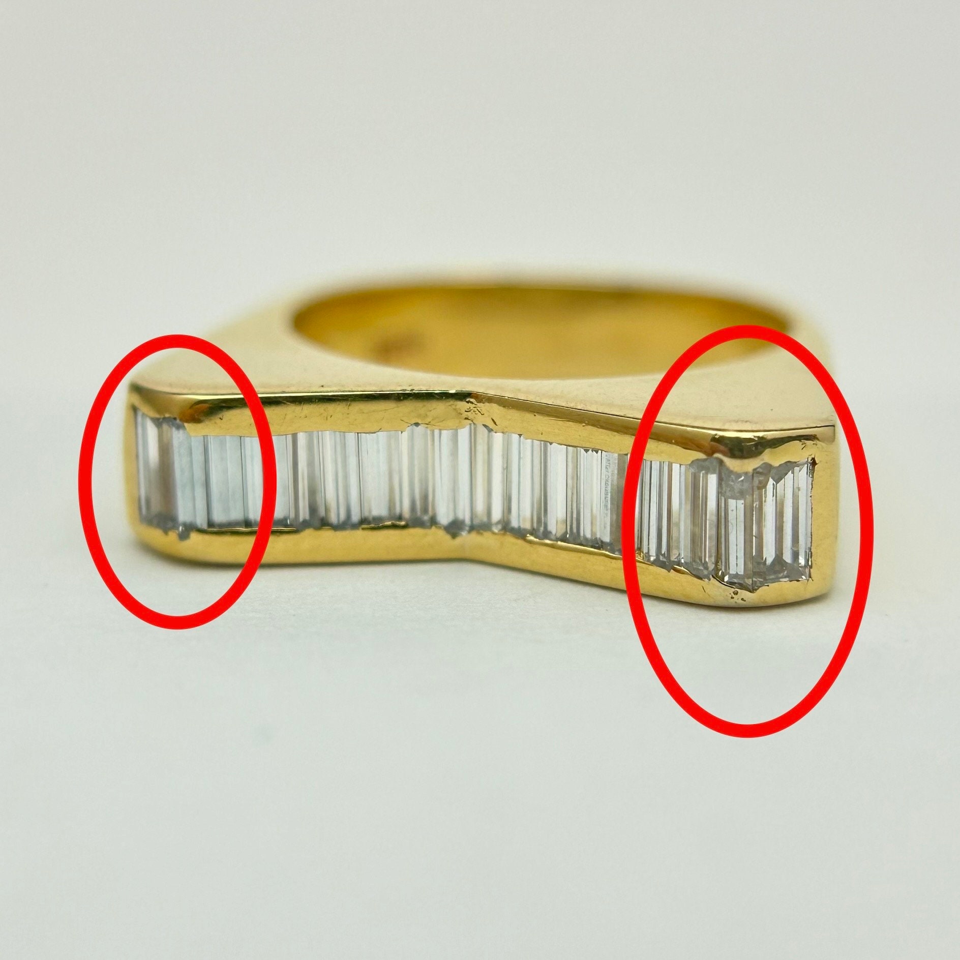 Vintage Stackable Concave Channel Set Diamond Band With - Etsy