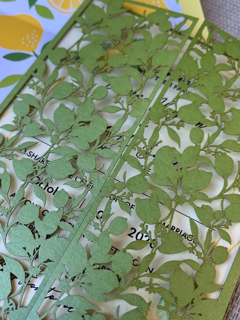 Lemon Theme Invitation Laser Cut Wedding Invitation With | Etsy