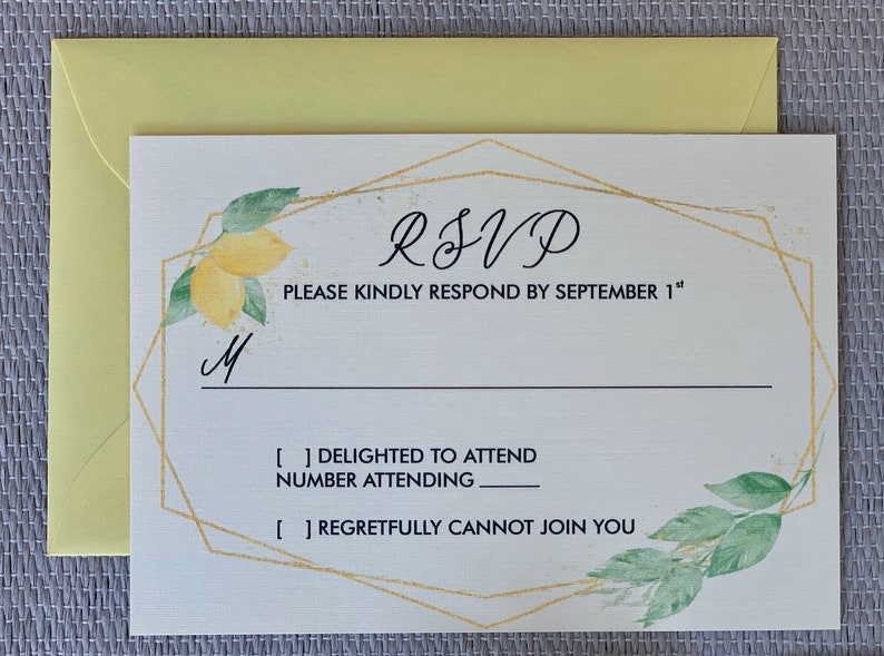 Lemon Theme Invitation Laser Cut Wedding Invitation With | Etsy
