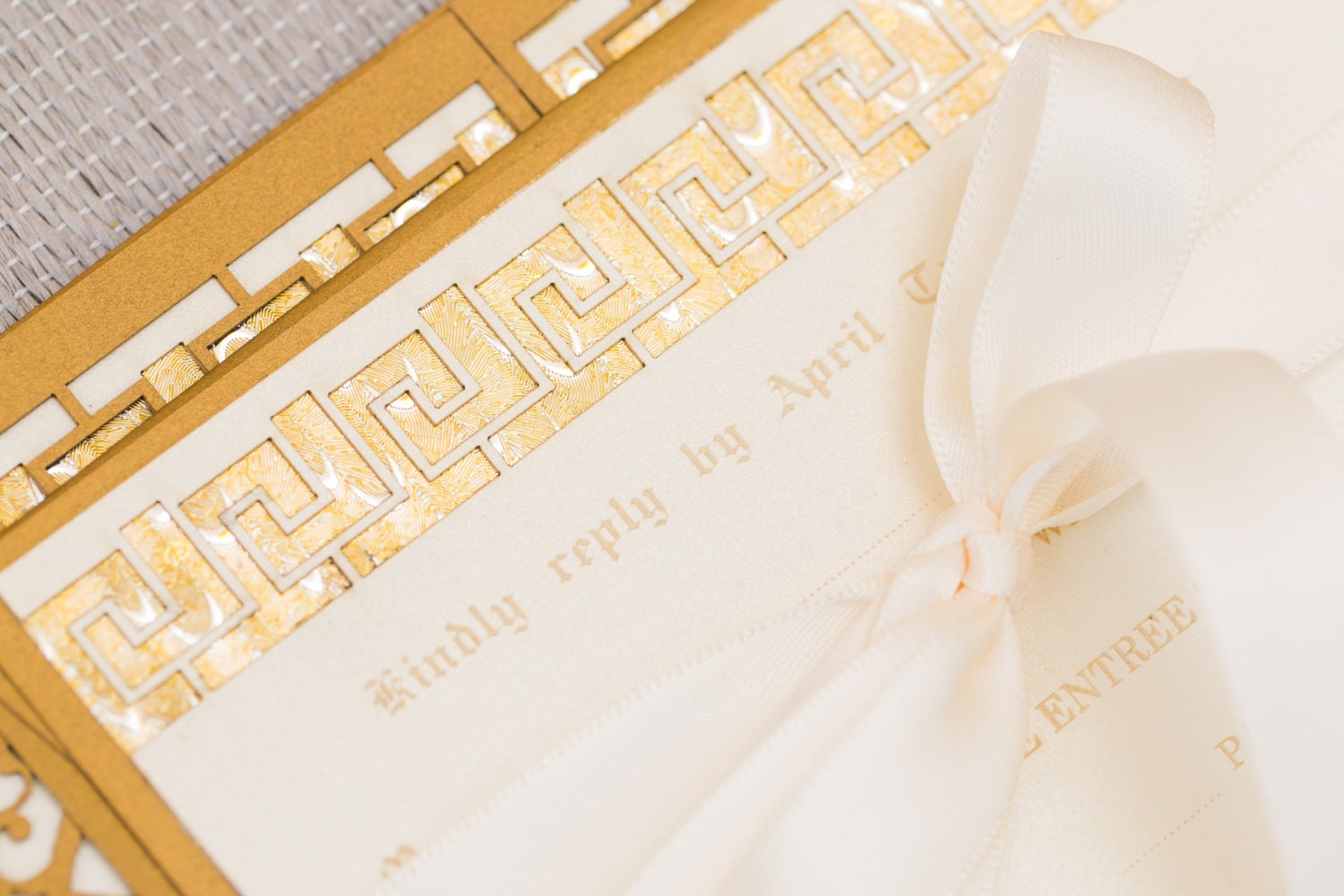 Laser Cut Greek Key Pattern Wedding Invitation - Etsy