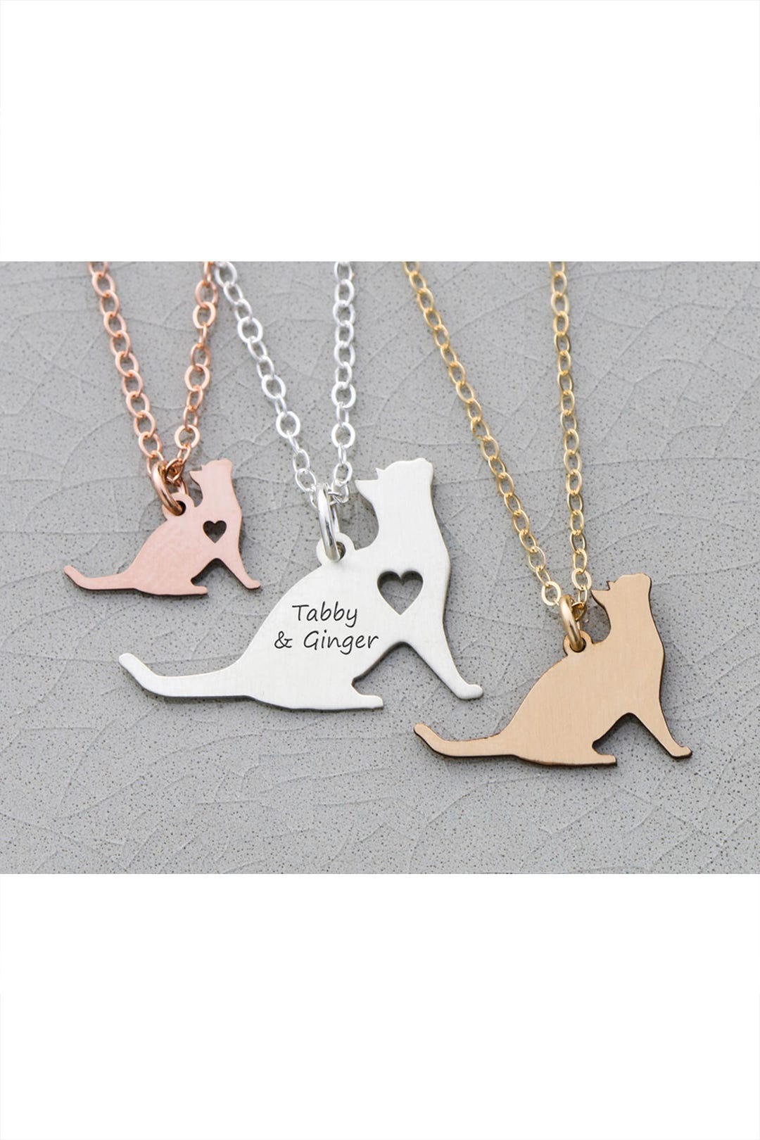 Custom Cat Necklace: Personalized Pet Memorial Jewelry, Cat Mom Gift - Etsy