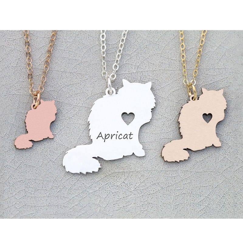 Gold Persian Cat Pendant - Etsy