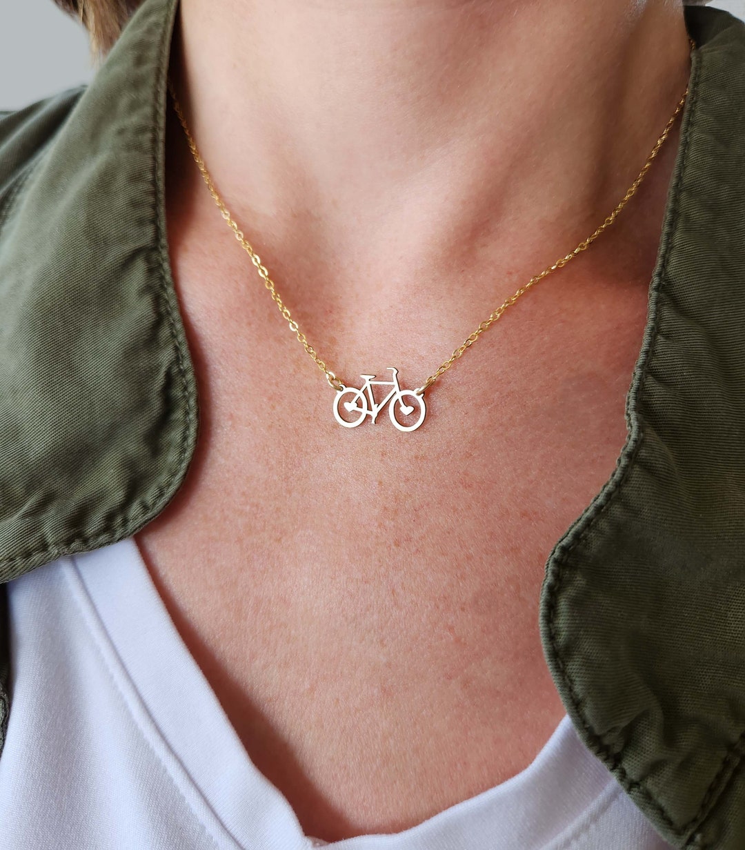 Sterling Silver Bicycle Necklace: Biker Gift, Cycling Jewelry - Etsy