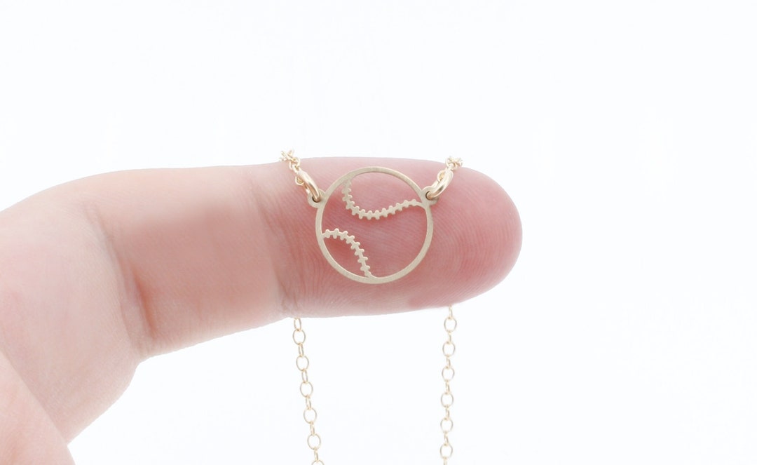 Gold Softball Necklace • Dainty Sports Team Outline Jewelry - Etsy